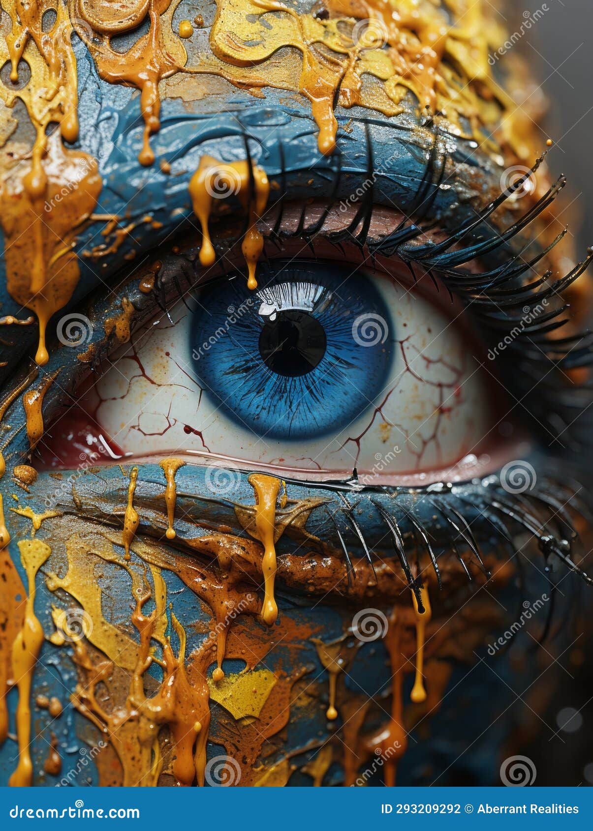 A Close Up of an Eye with Paint on it Stock Illustration - Illustration ...