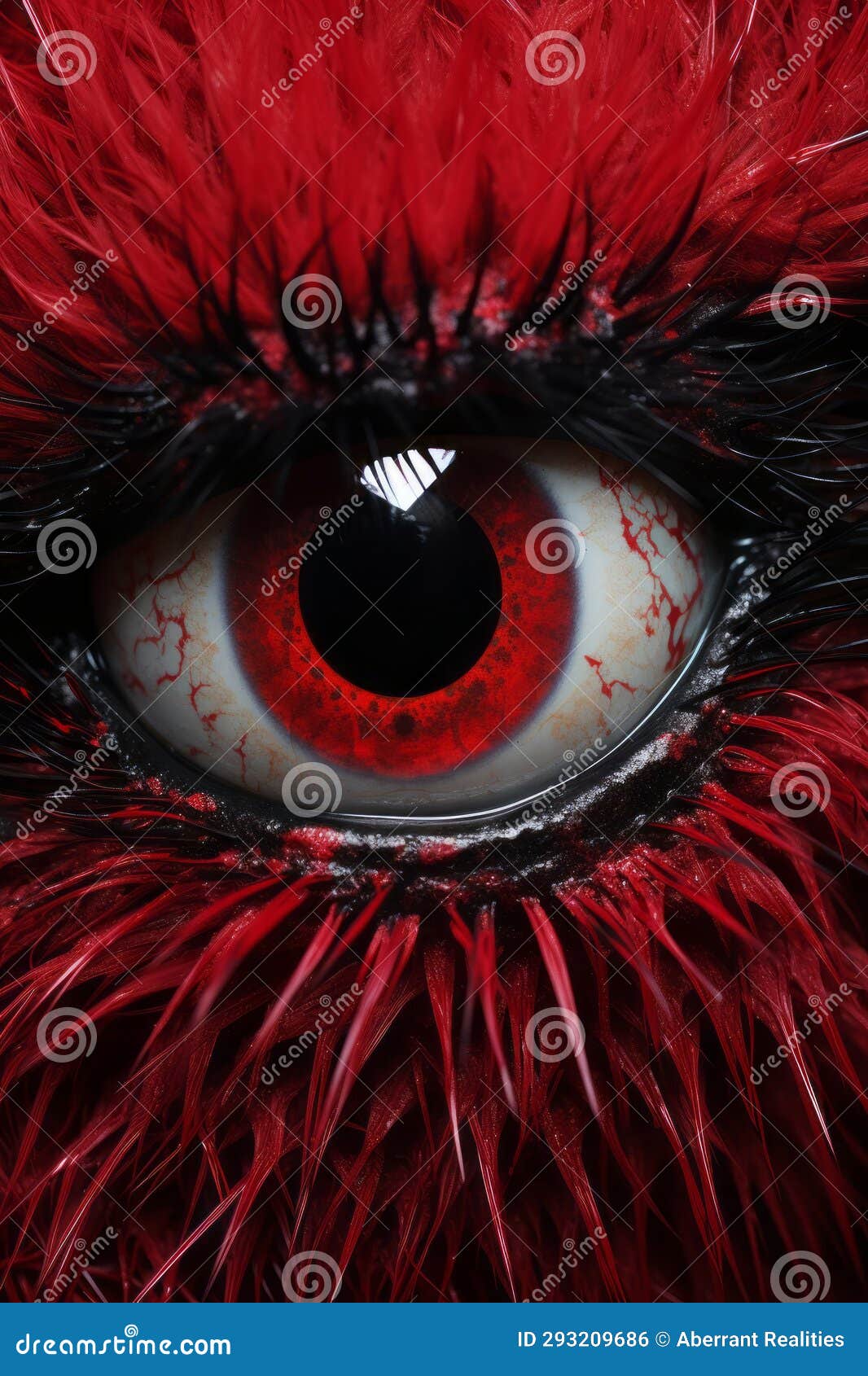 A Close Up of the Eye of a Red Creature Stock Illustration ...