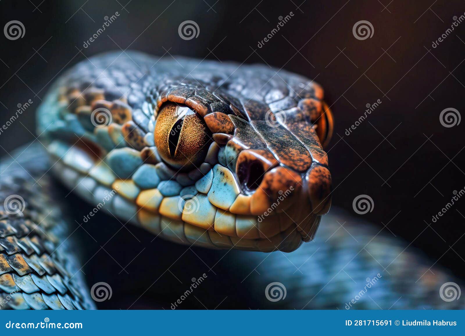 Close-up of the Eye of a Tree Python (Python Reticulatus). Generative ...