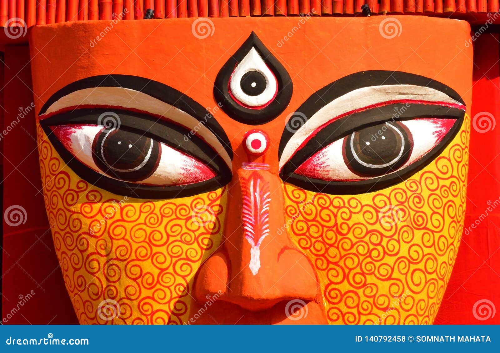 Close Up Of Goddess Maa Durga Idol. A Symbol Of Strength And Power ...