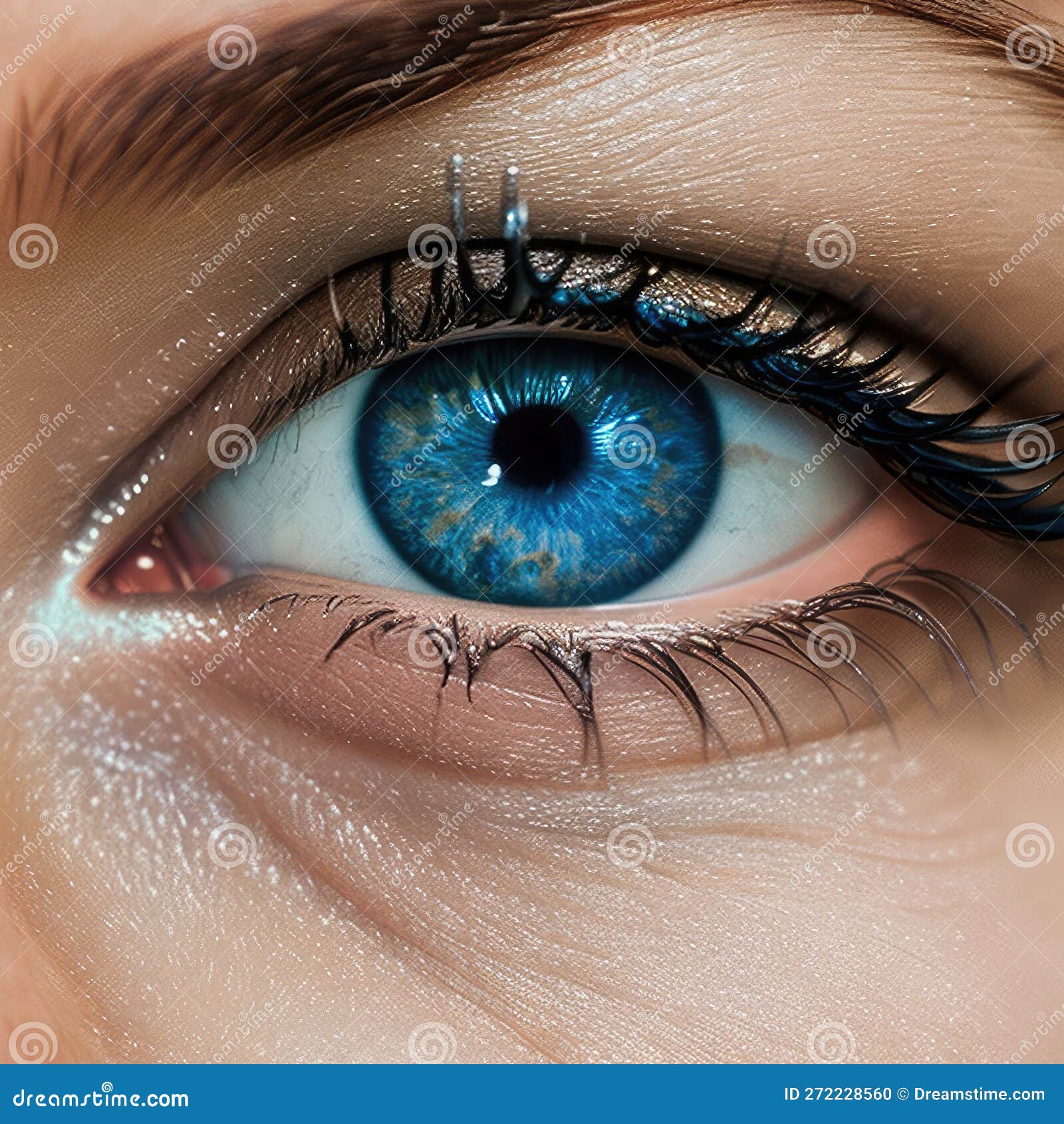 Close Up Eyes and in Them Reflections of the Cosmo. Generated with AI ...