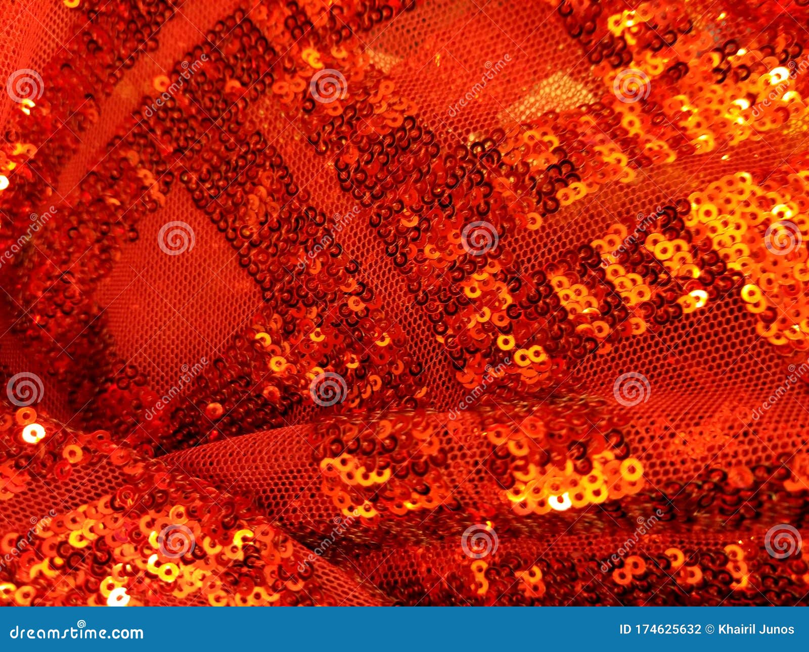 Close Up of a Fabric Decorated with Shiny Red Sequins Stock Photo ...