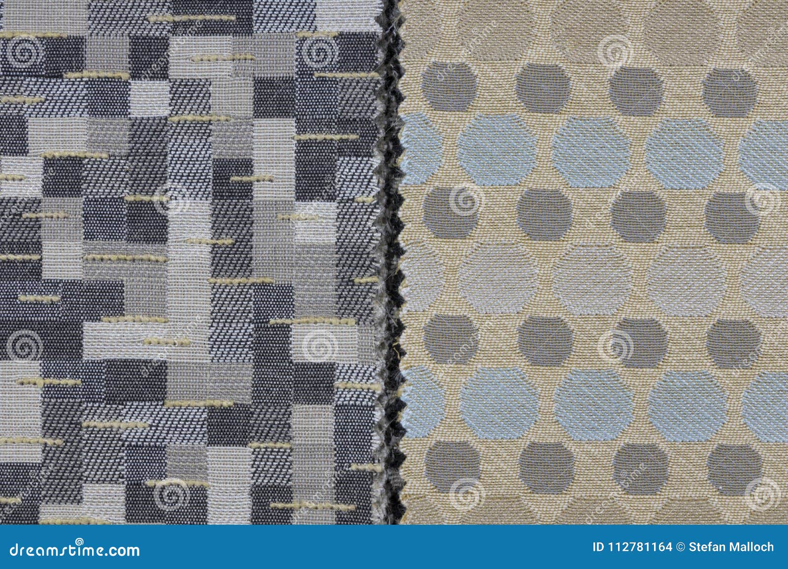 Close Up of Two Fabric Design Patterns Stock Photo - Image of line ...