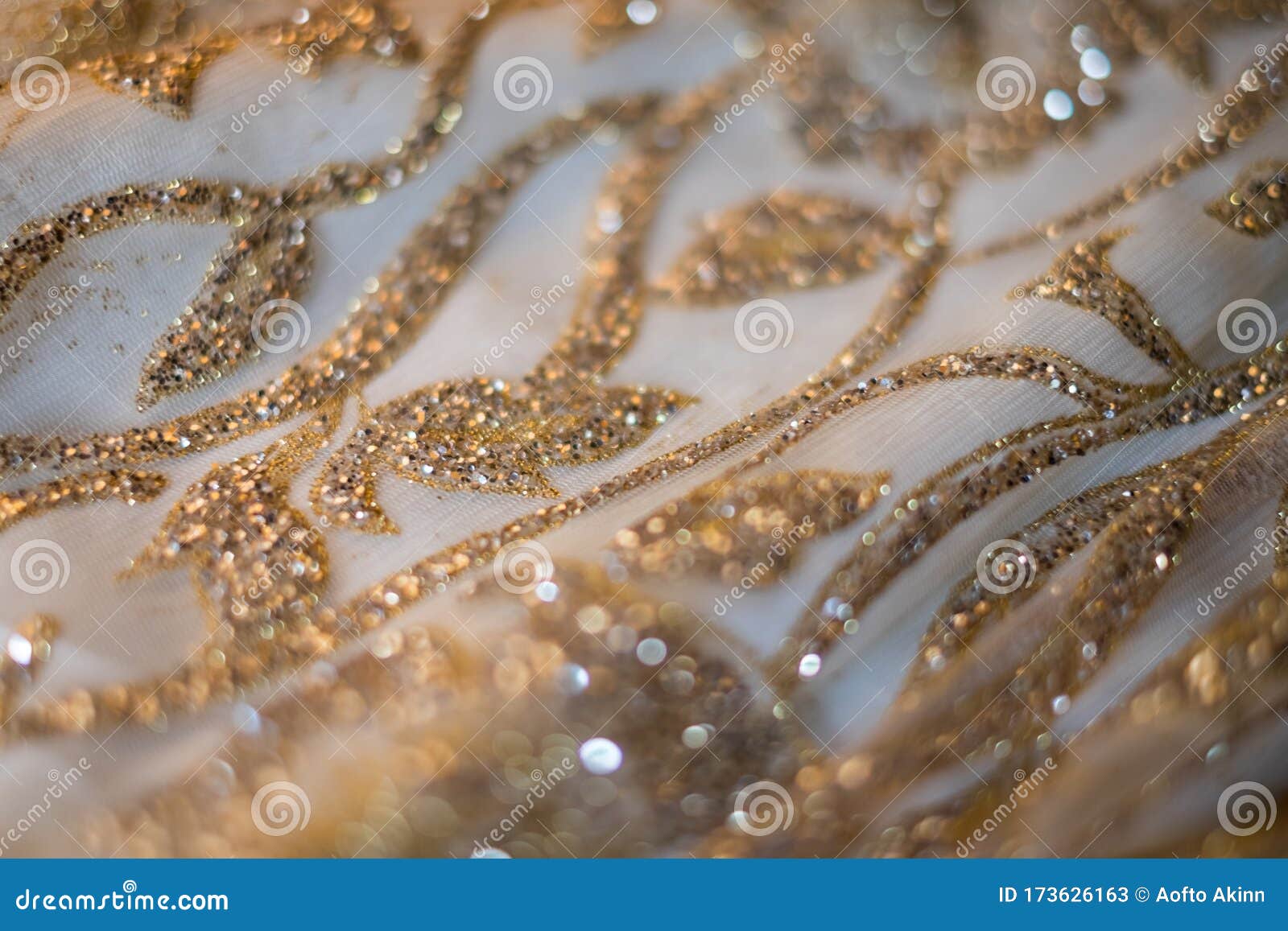 Close Up Fabric Design with Sequins Stock Image - Image of background ...