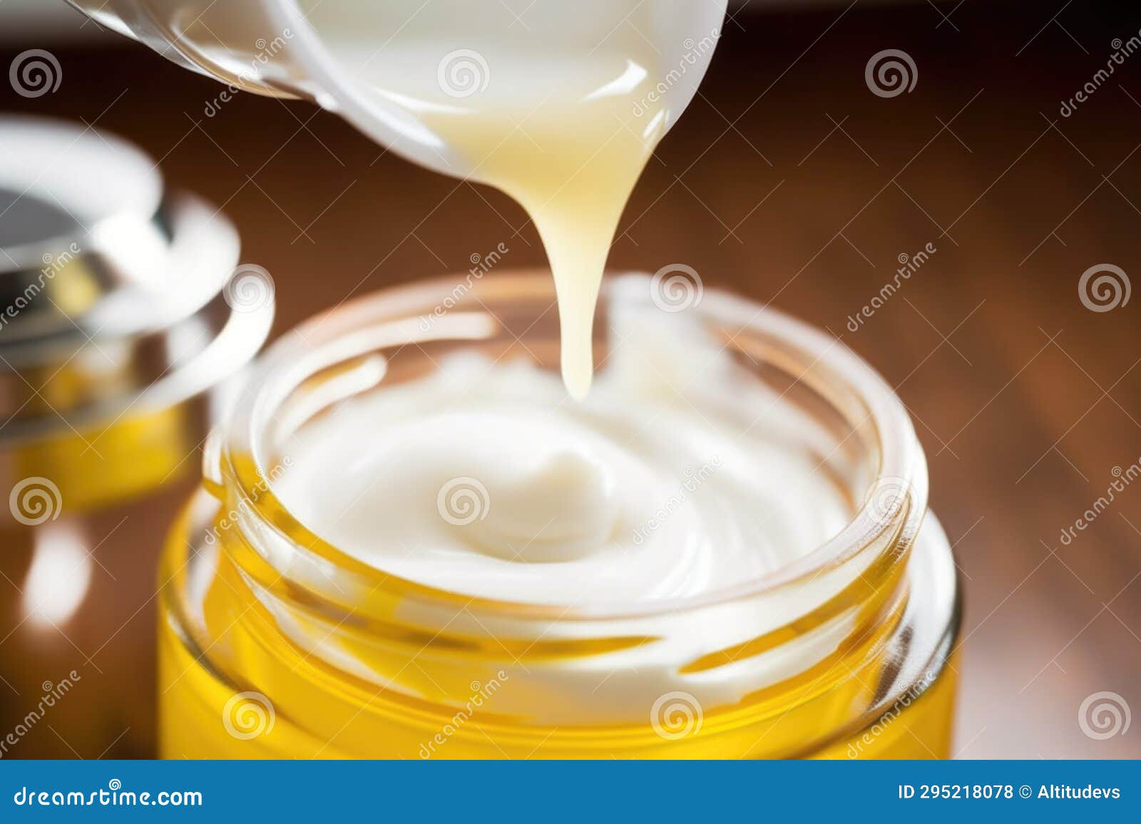 Close-up of Face Cream Pouring into a Cosmetic Jar Stock Photo - Image ...