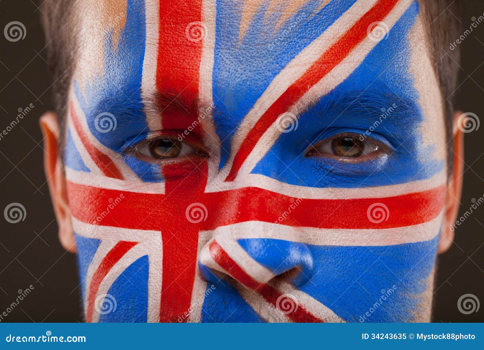 Close-up of Face with Face Art on it. Stock Image - Image of face ...