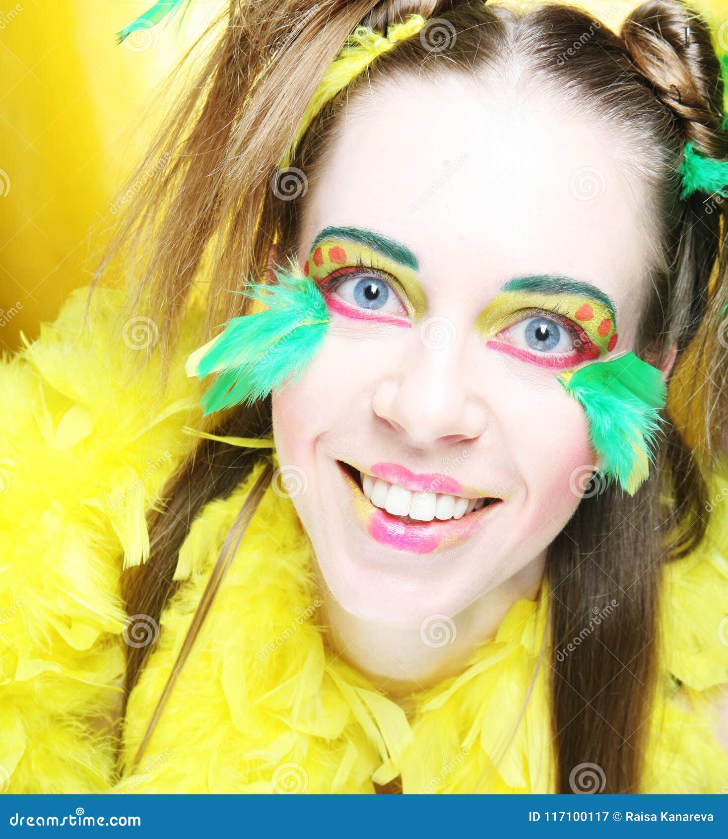 Face of a Girl with Creative Visage Stock Image - Image of caucasian ...