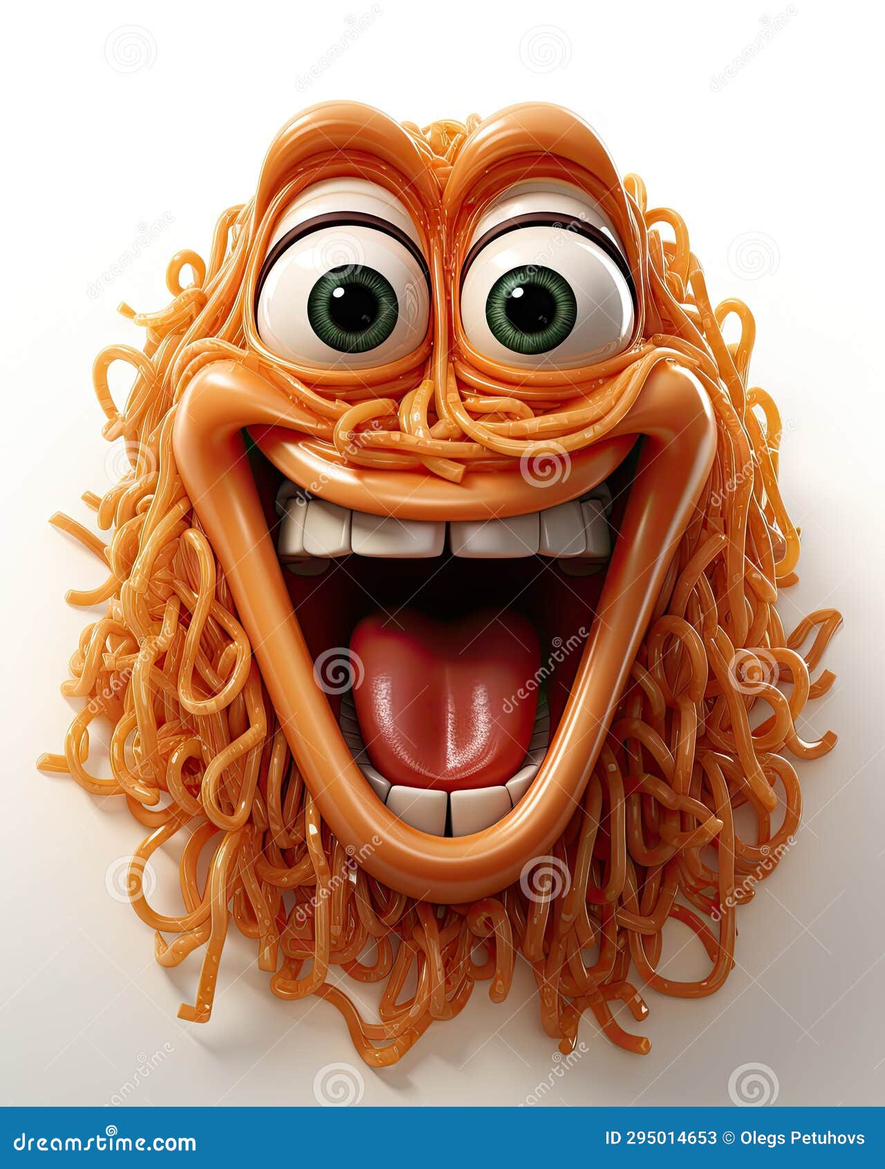 A Close Up of a Face Made Out of Spaghetti Noodles. Generative Ai Stock ...