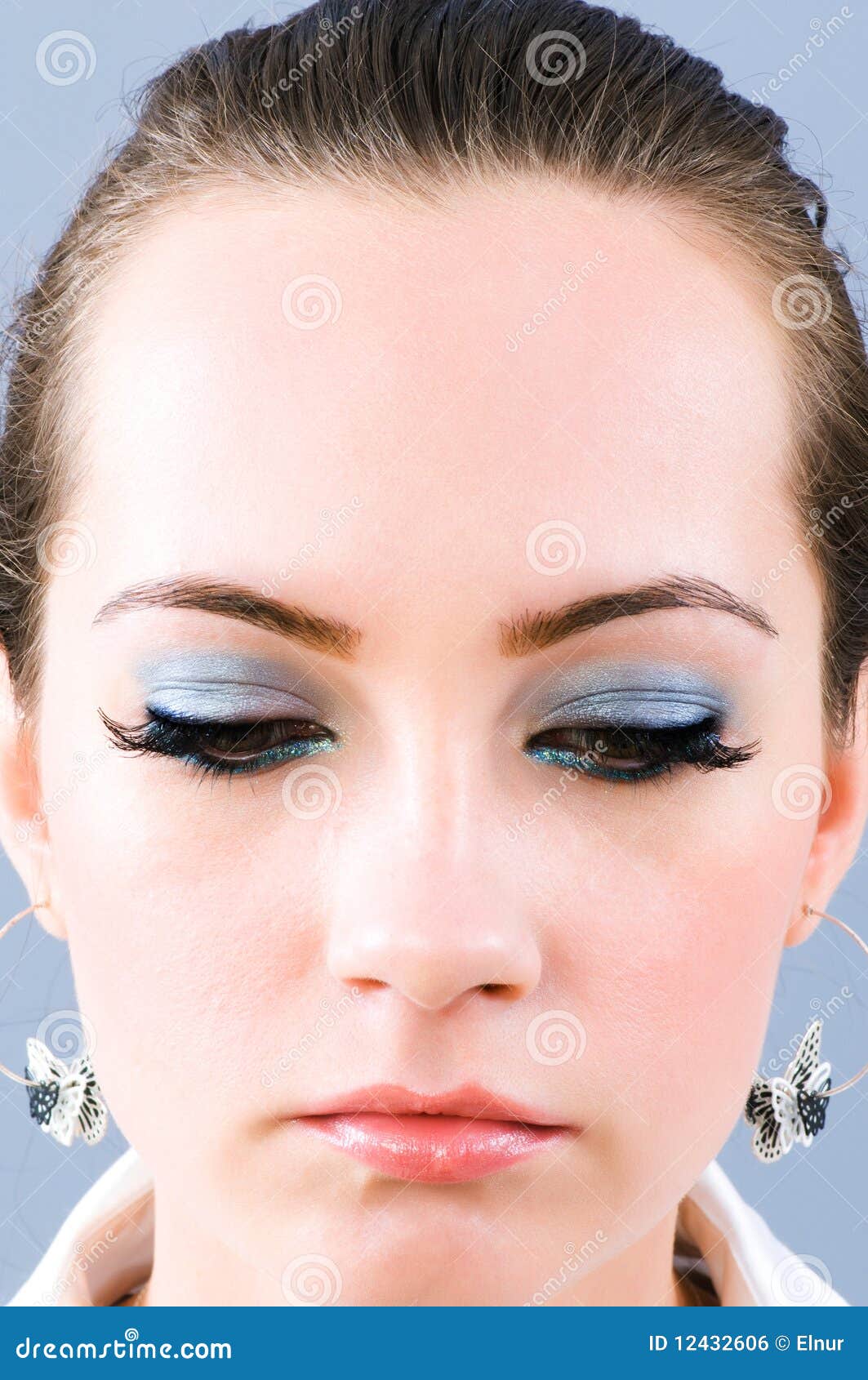 Close Up of Face with Makeup Stock Photo - Image of iris, cosmetics ...