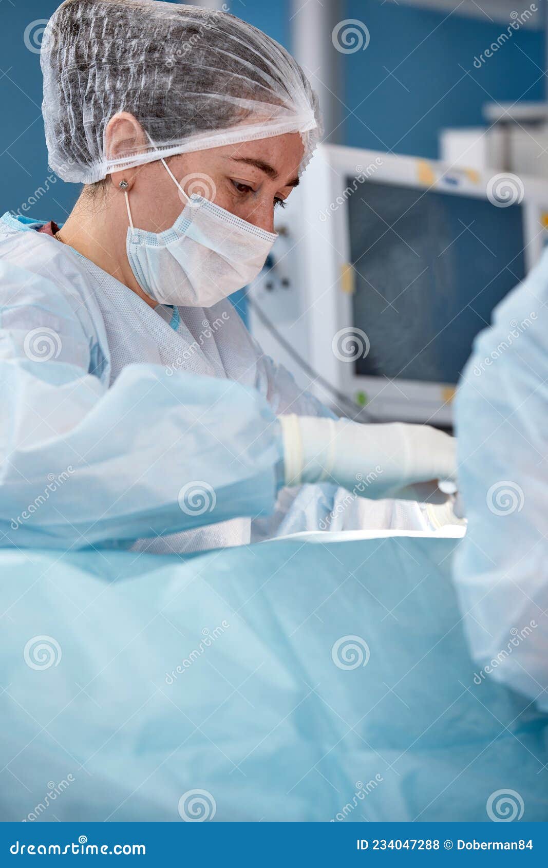 Close Up of the Face of a Patient Who is Undergoing Blepharoplasty. the ...