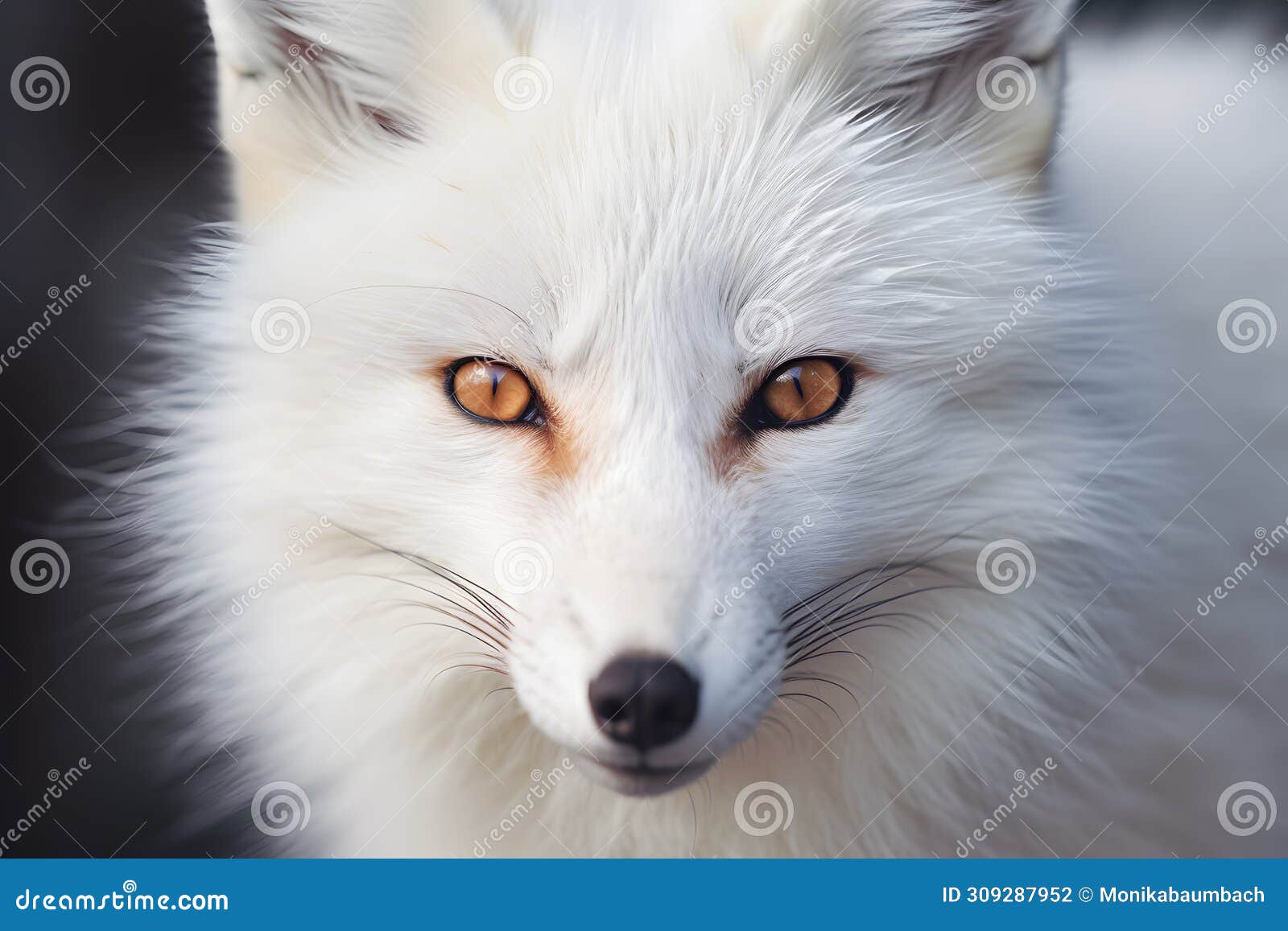 Close Up of Face of White Arctic Fox Stock Illustration - Illustration ...