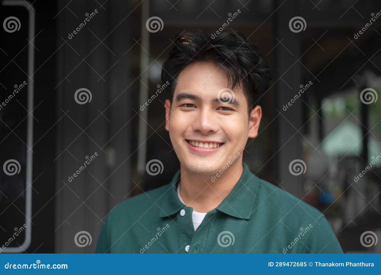 Close Up Face of Young Handsome Asian Man Smiling Stock Image - Image ...