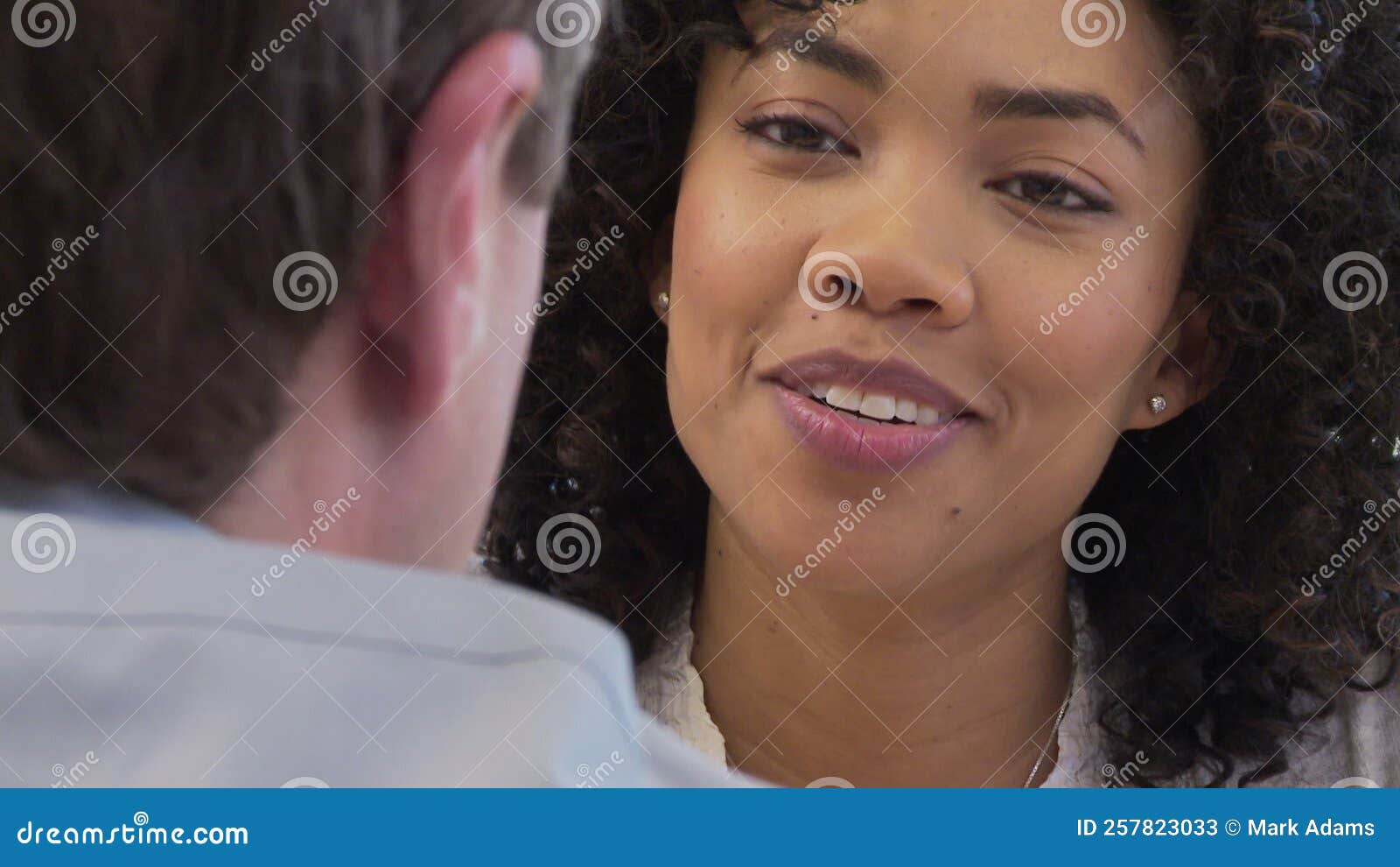 Close Up Faces of Two Business People Talking Stock Video - Video of ...