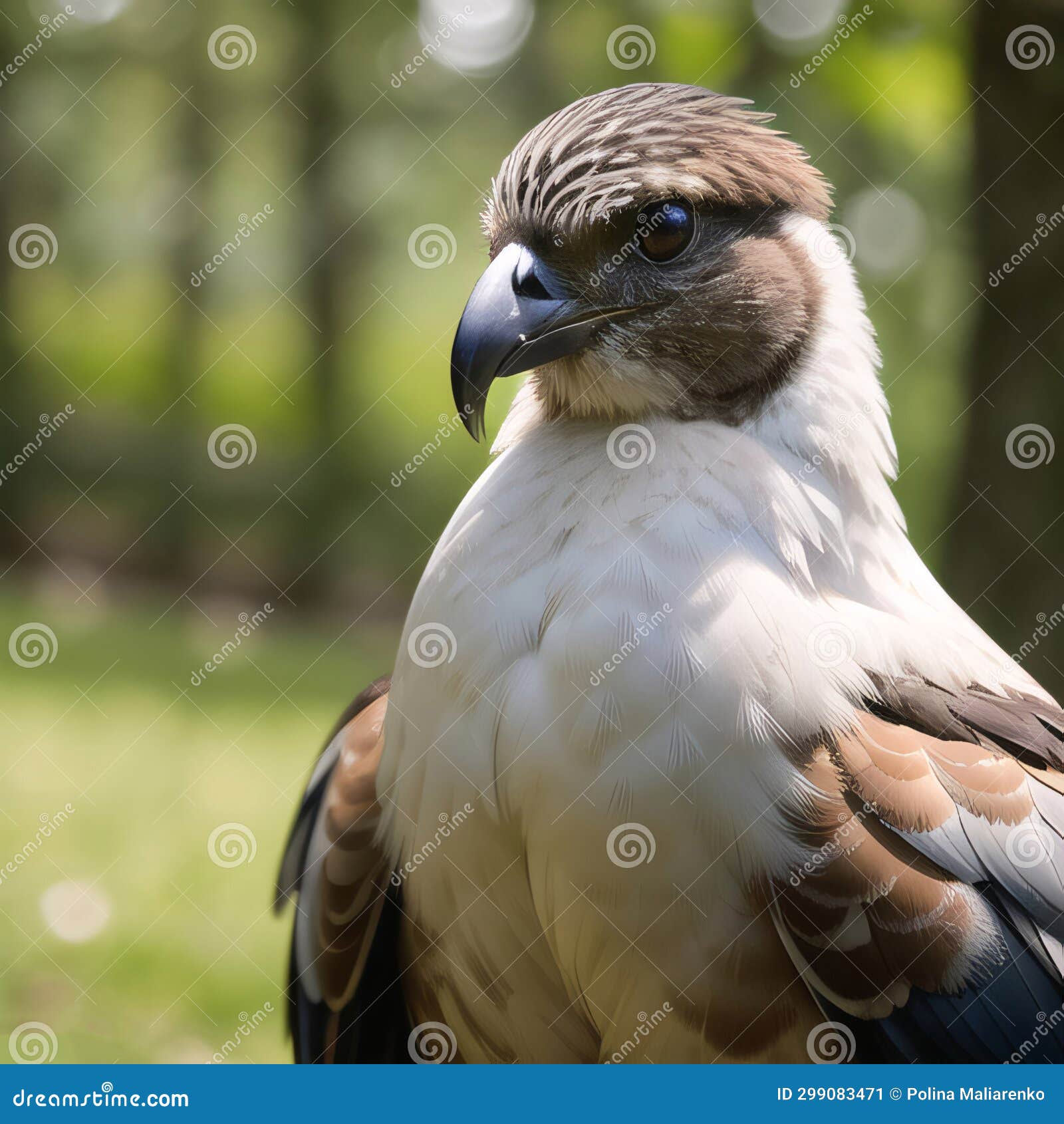 A Close-up of a Falcon-like Bird in the Wild. Stock Illustration ...