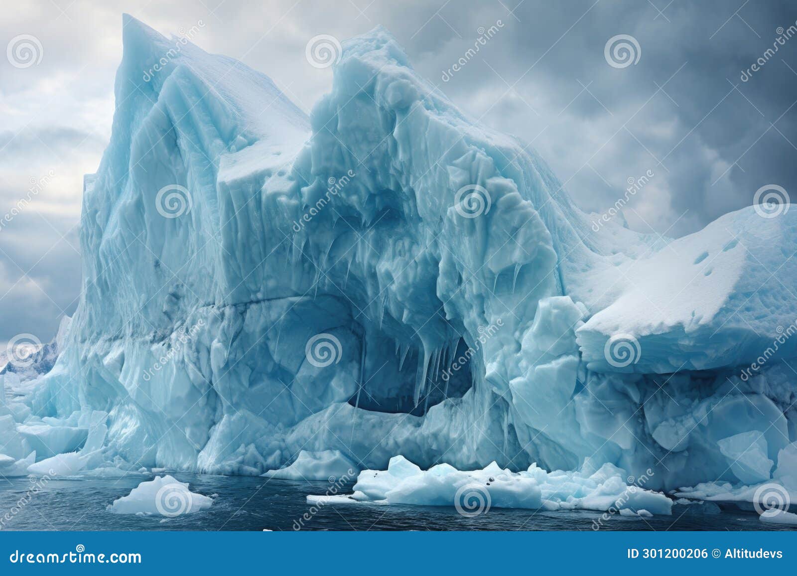Close-up of Falling Ice Chunks during Iceberg Calving Stock Photo ...