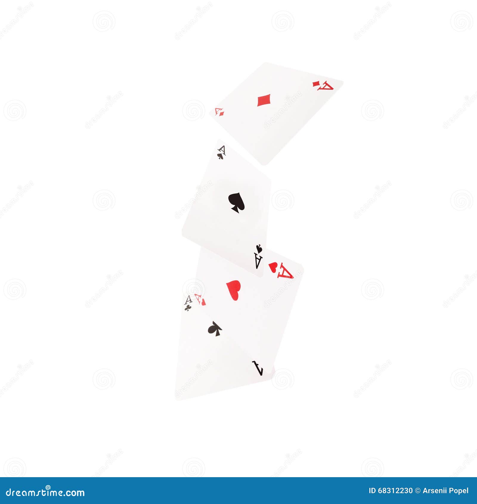 Close Up of Falling Playing Cards. Aces Stock Photo - Image of detach ...