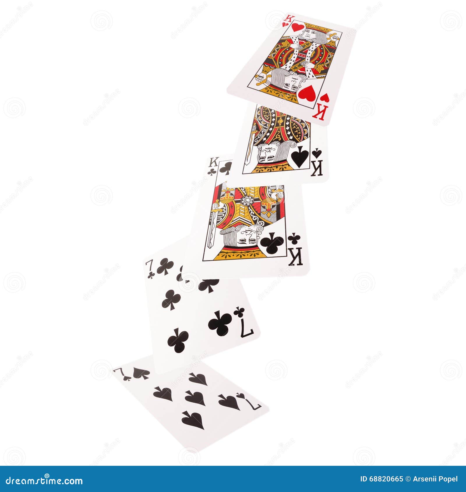 Close Up of Falling Playing Cards. Full House Stock Image - Image of ...