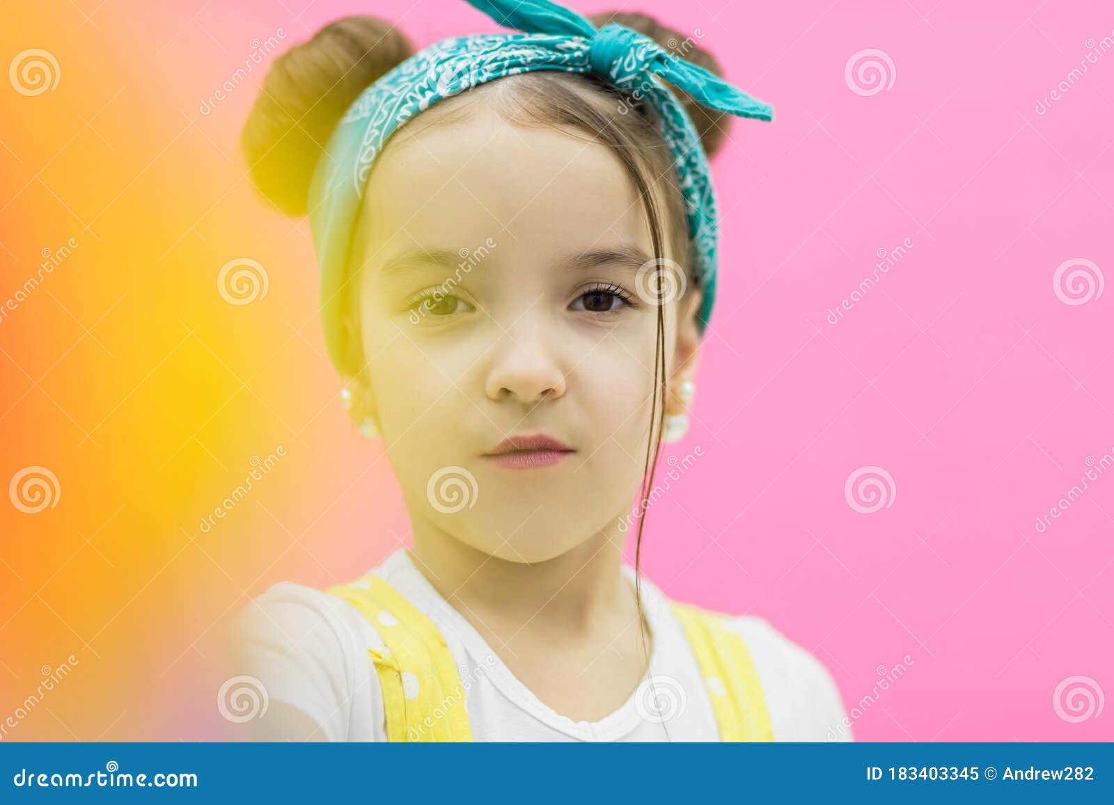 Close Up of Fashion Model. Pink Background Stock Image - Image of ...