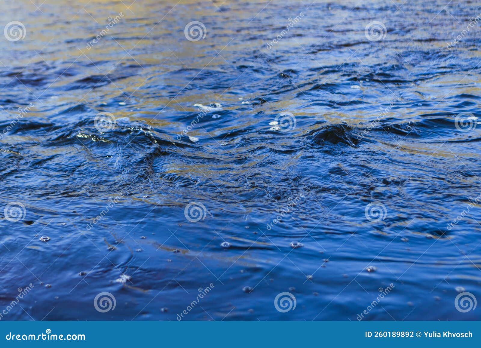 Close Up of Fast Deep Blue River Water. Stock Photo - Image of wave ...