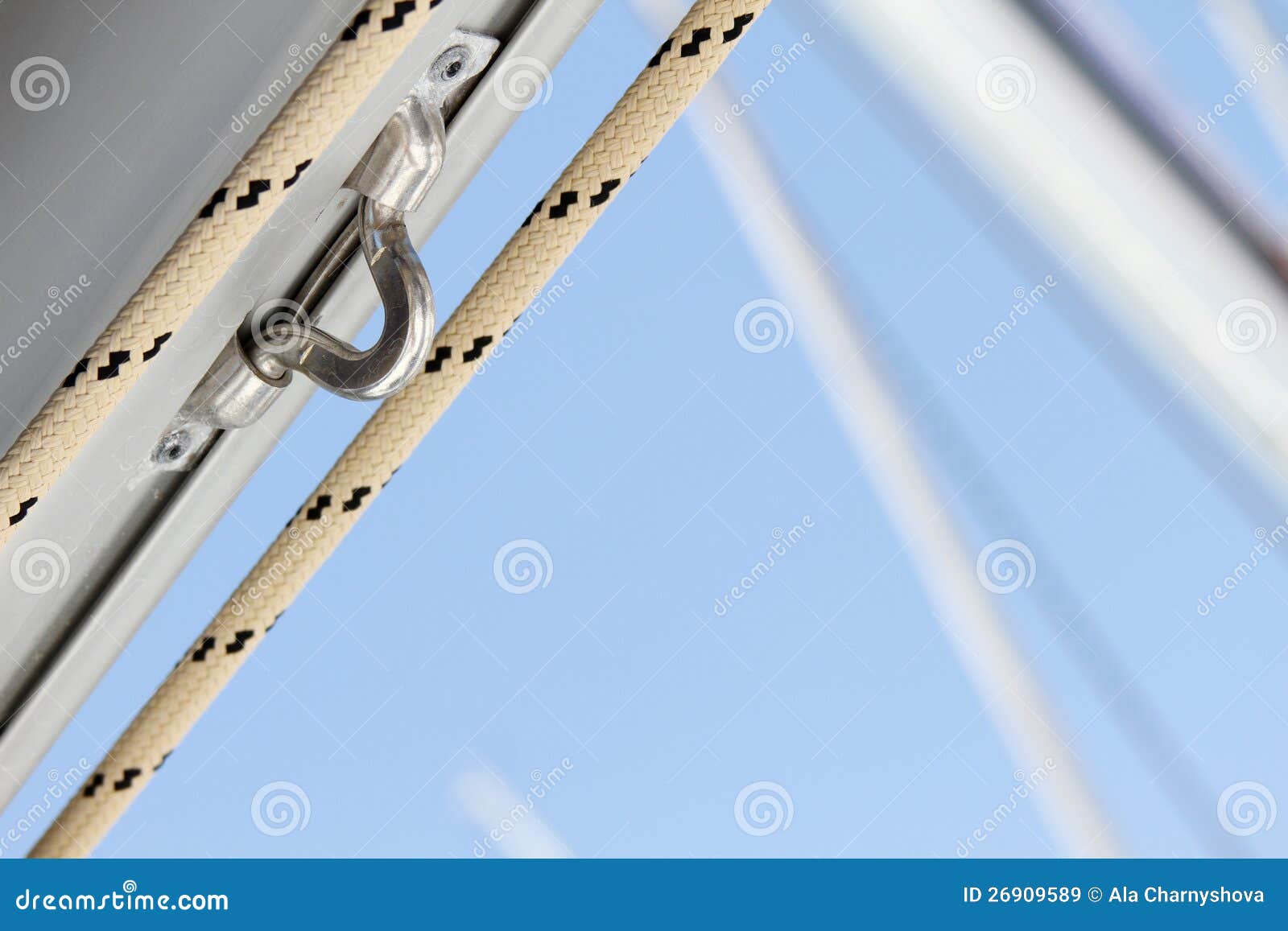 Close-up of a fasten rope stock image. Image of control - 26909589