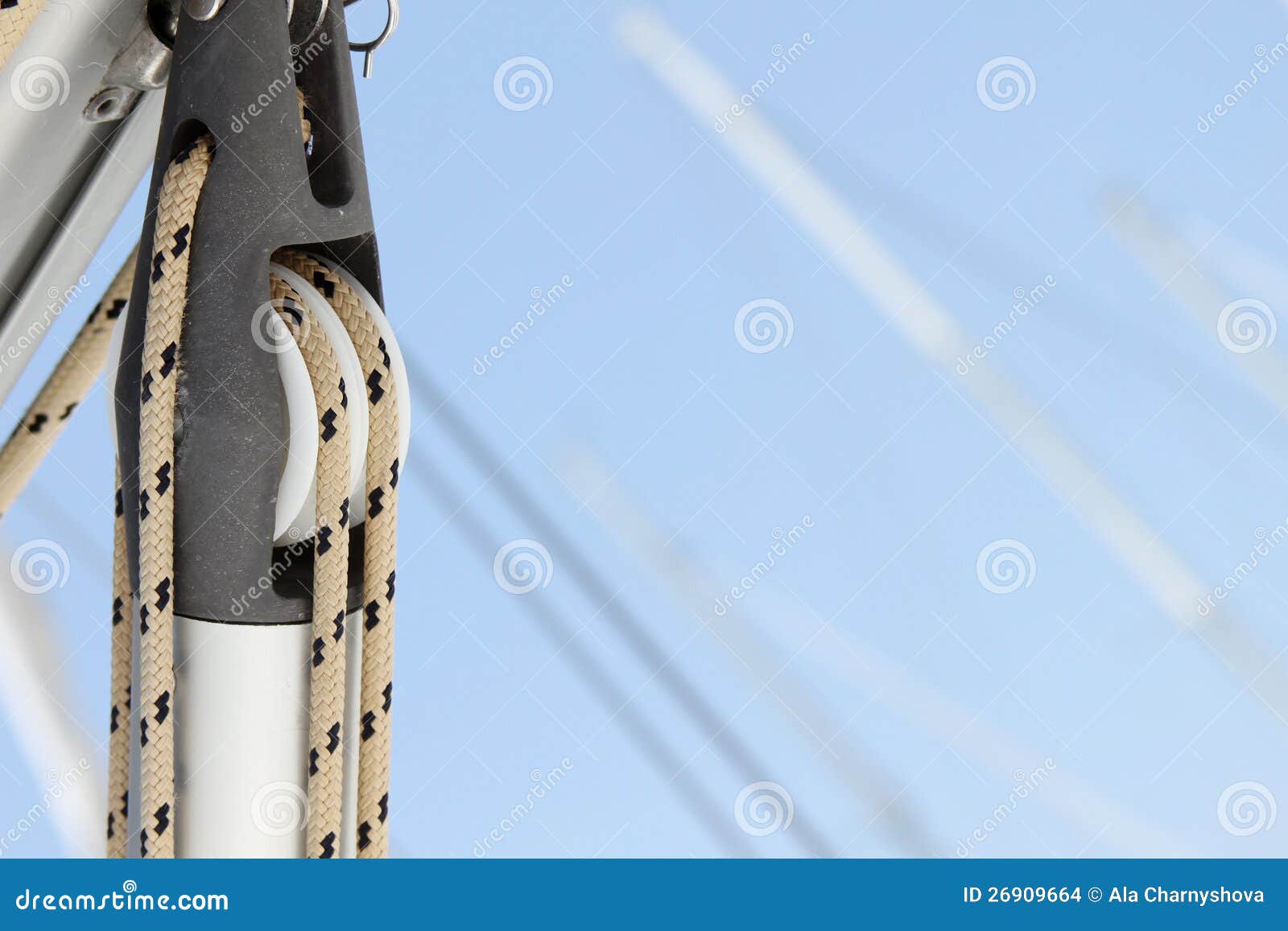 Close-up of a fasten rope stock photo. Image of still - 26909664