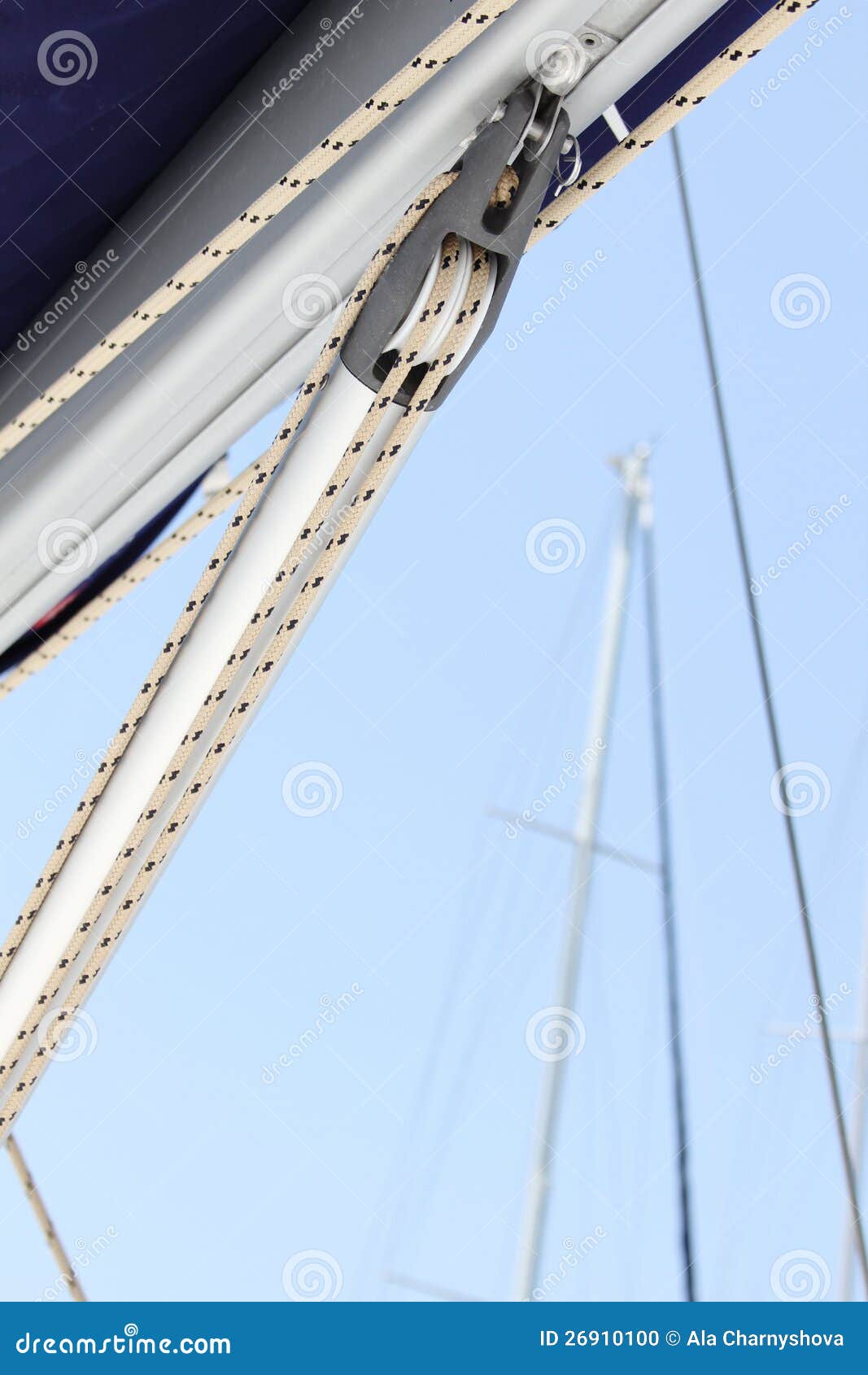 Close-up of a fasten rope stock photo. Image of nylon - 26910100