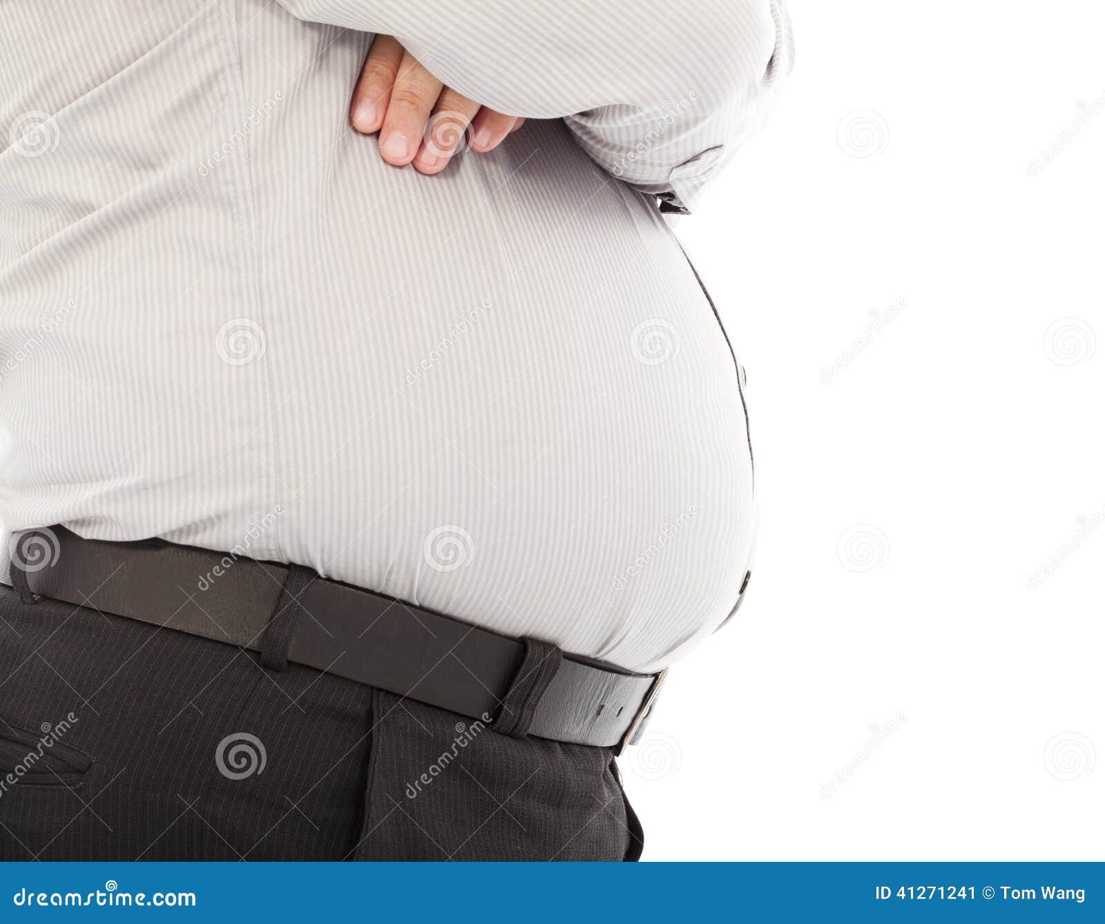 Close-up Fat Business Man Standing and Hands Across Stock Image - Image ...