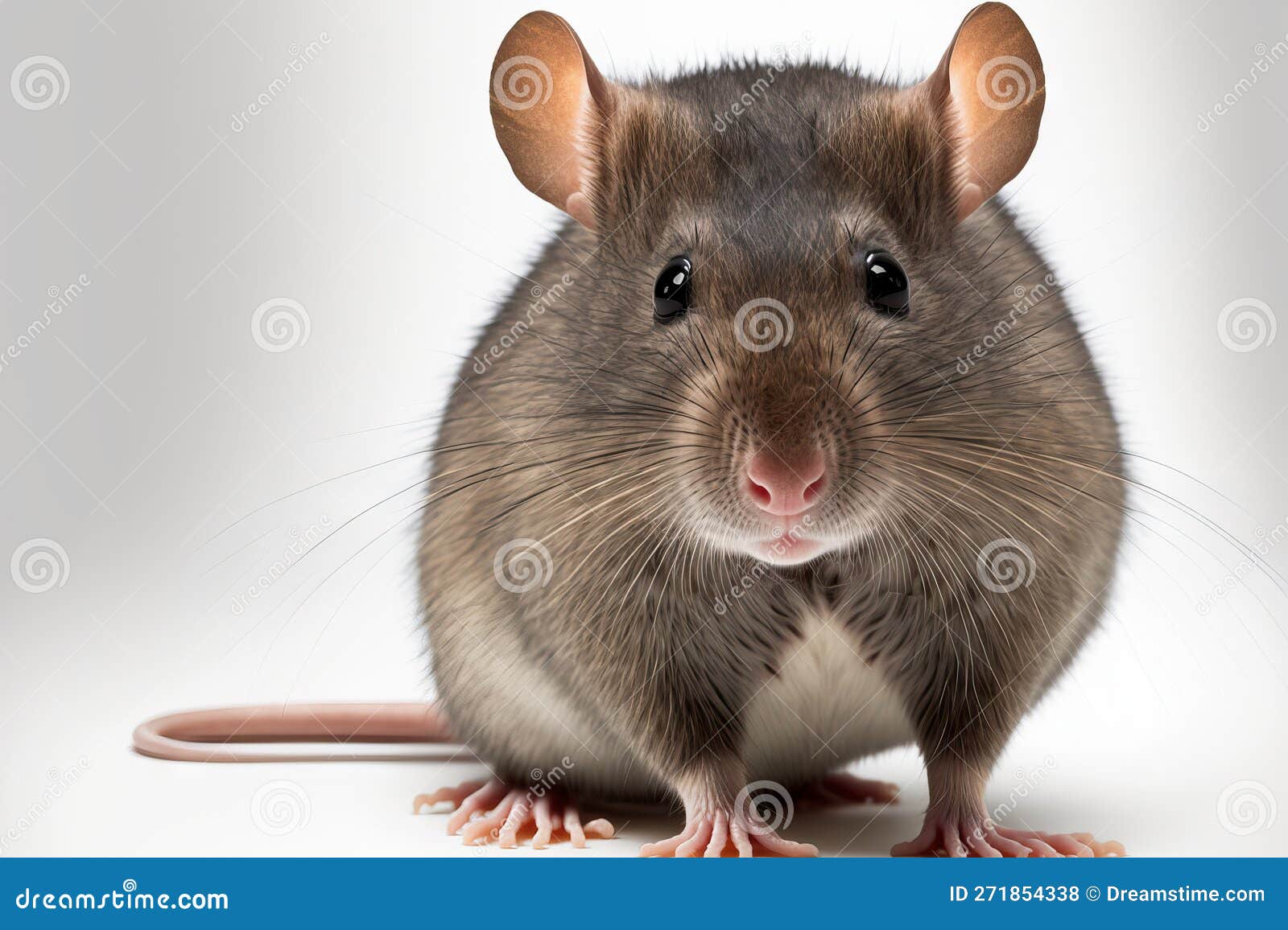 Close Up of a Fat Grey Rat Isolated on a White Backdrop Stock Photo ...