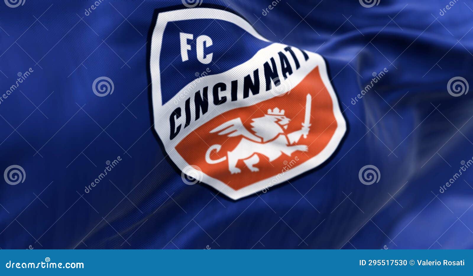 Close-up of FC Cincinnati Flag Waving in the Wind Editorial Image ...
