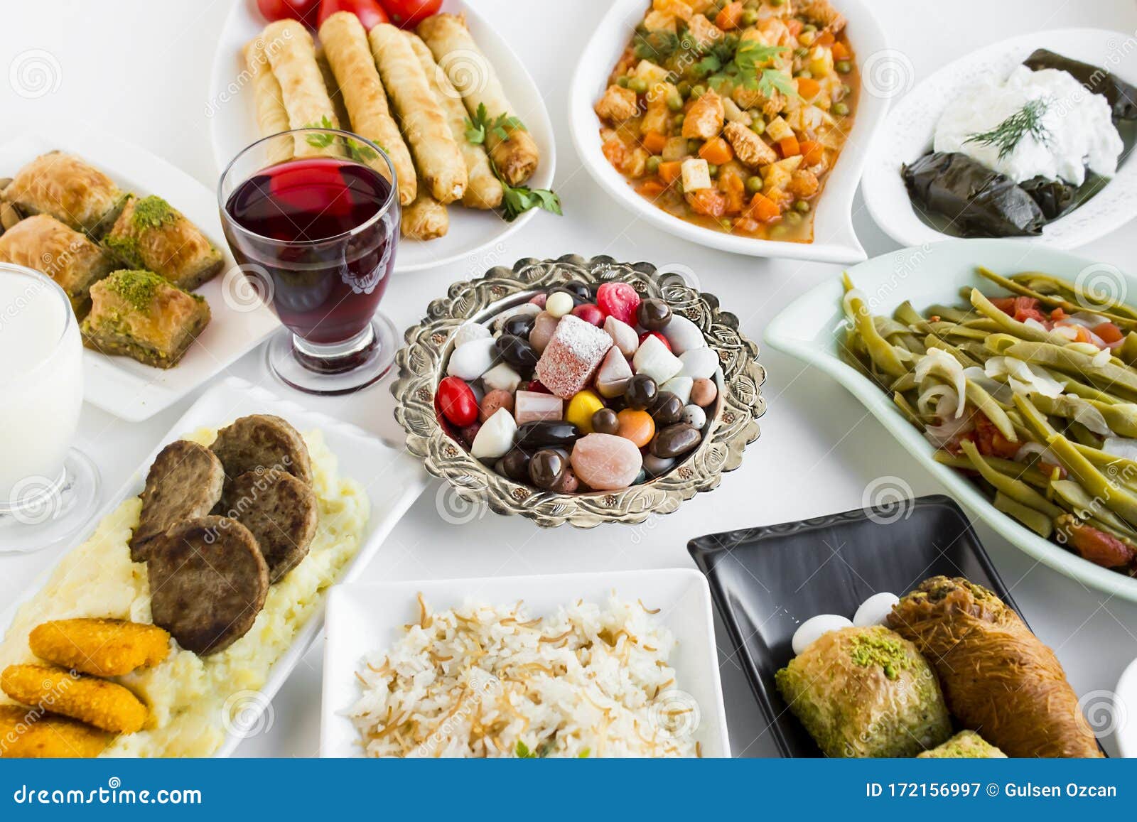 The Sugar Feast after Ramadan Eve or Feast of Sacrifice Dinner Table ...