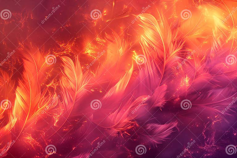 Close Up of Feathers Bunched Together of a Mythological Phoenix Bird ... Close Up of Feathers Bunched Together of a Mythological Phoenix Bird ...