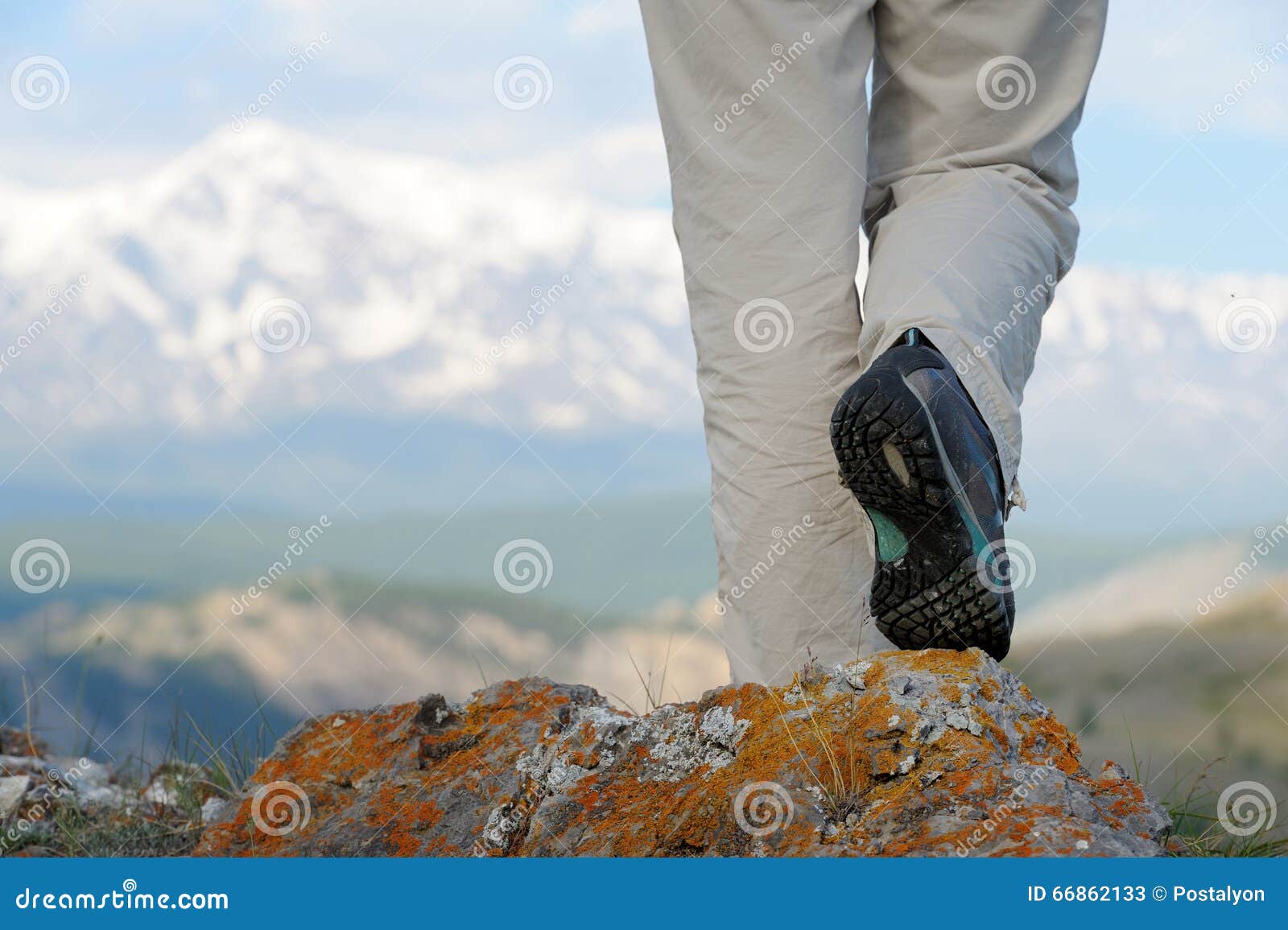 Close Up of Feet of a Hiker in the Mountains. Stock Image - Image of ...