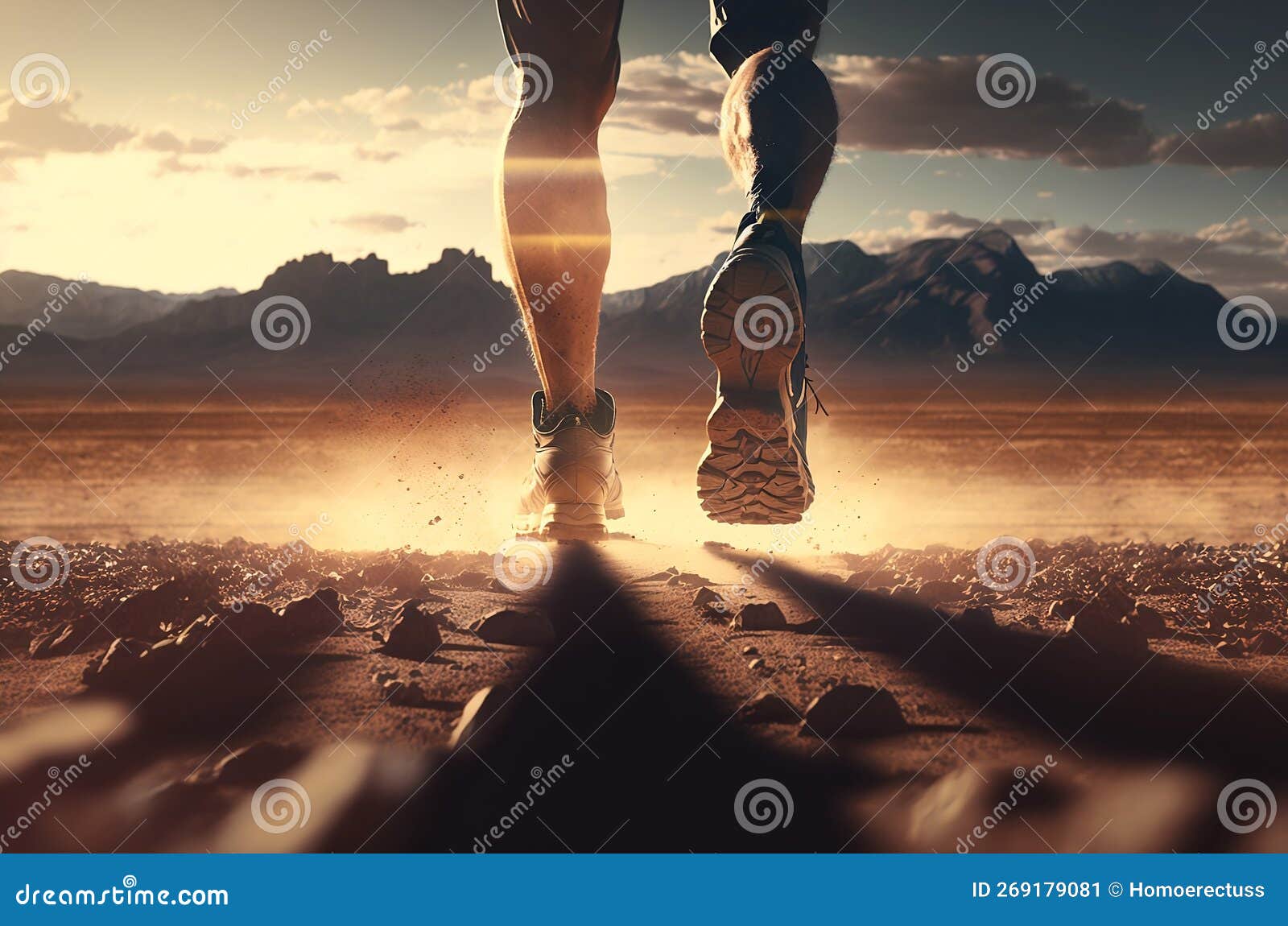 Close Up Feet of Runner Running Toward Forest AI Generated Stock ...