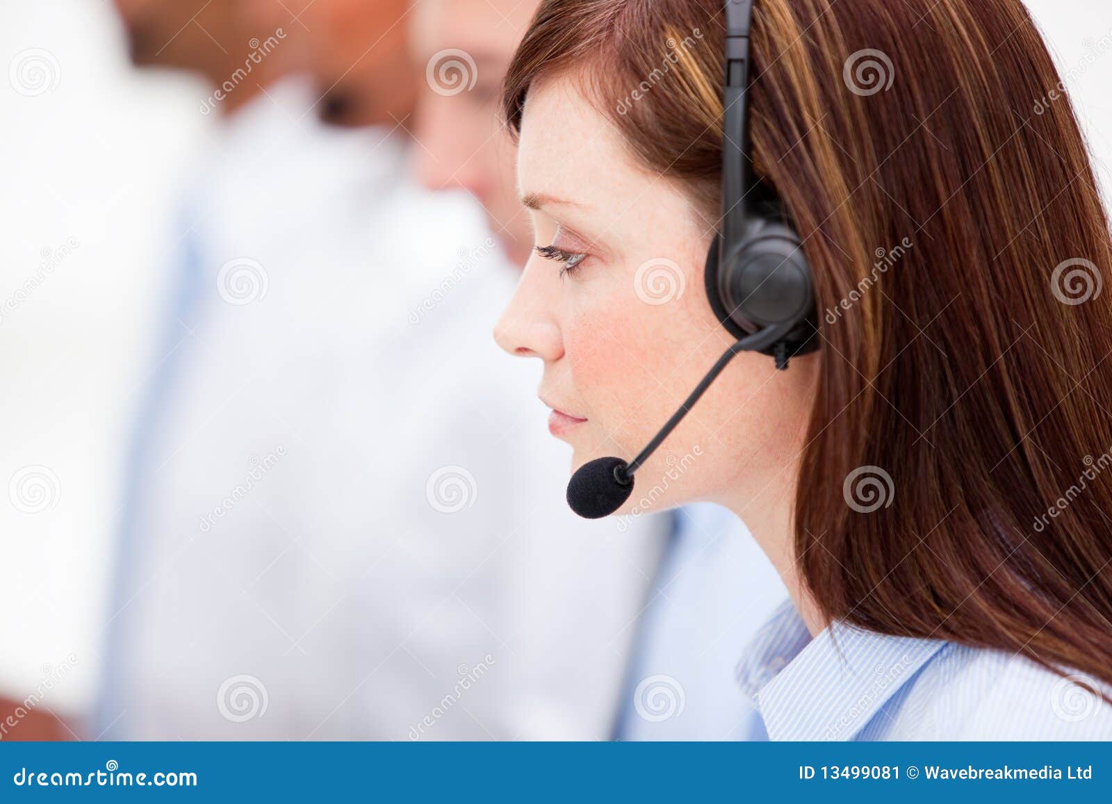 Close-up of a Female Customer Service Agent Stock Image - Image of ...