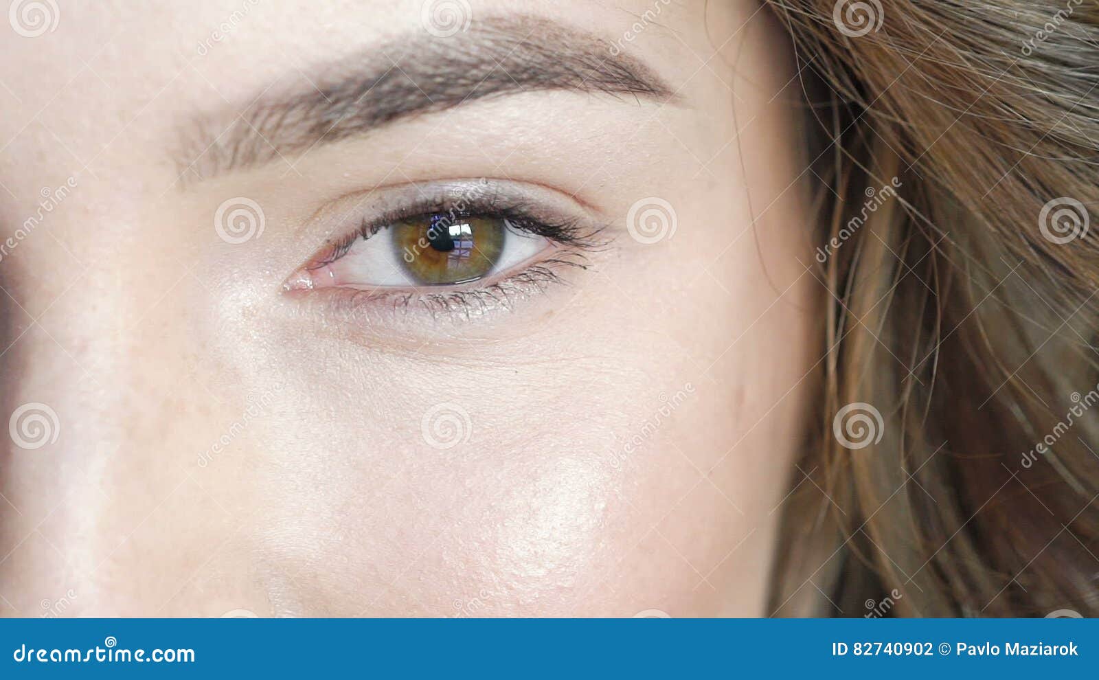 Close Up Female Eye Blinking. Slowly Stock Footage - Video of blink ...