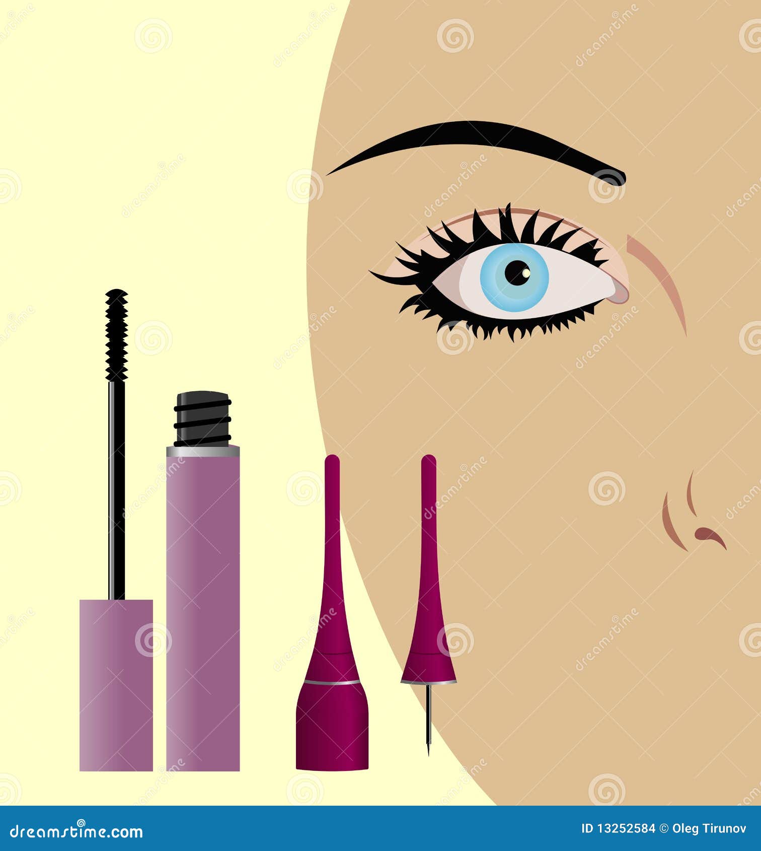 Close-up of a Female Eye with Mascara Stock Vector - Illustration of ...