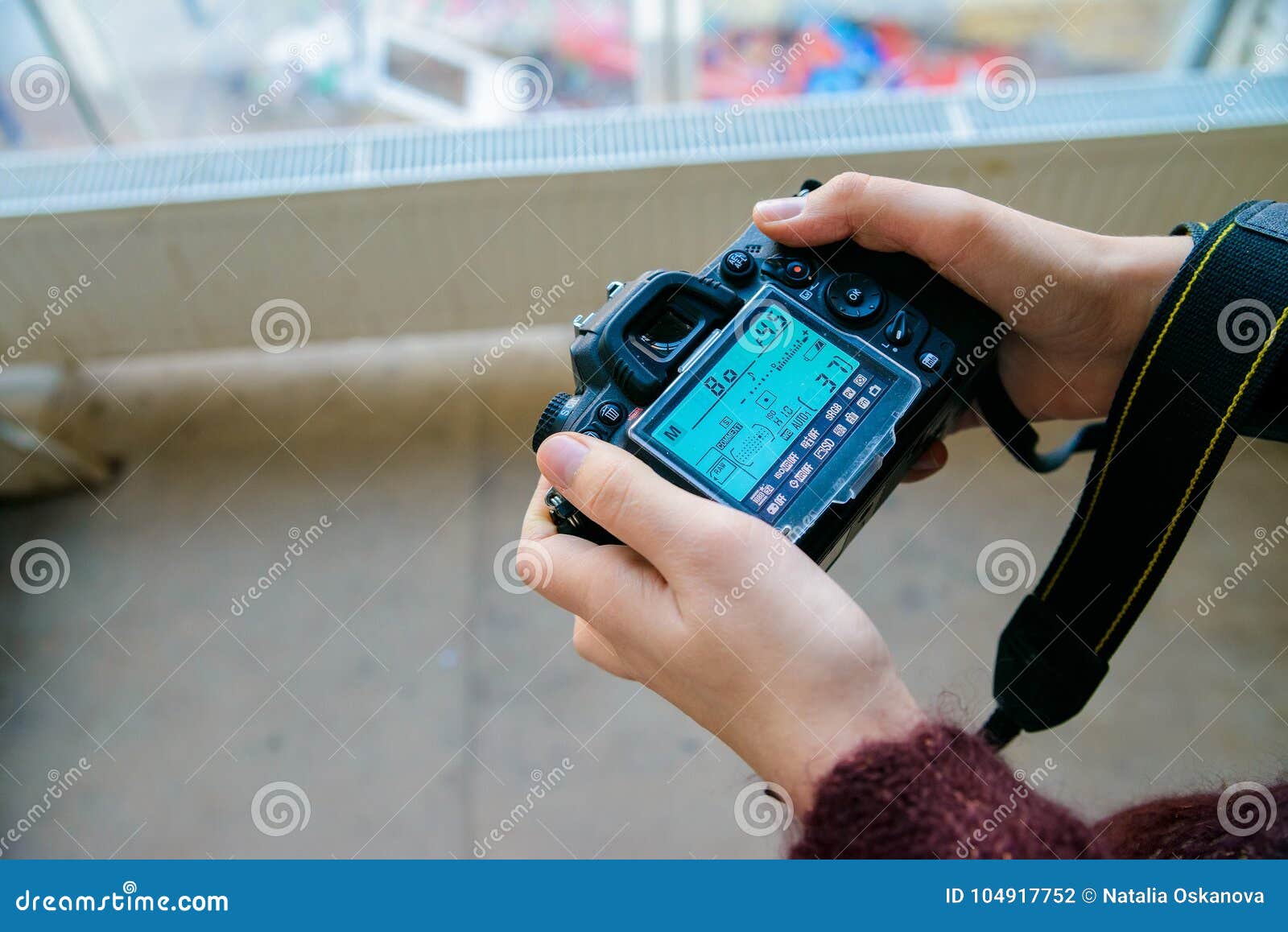 Close Up Female Hands Adjust Settings on Camera Stock Photo - Image of ...