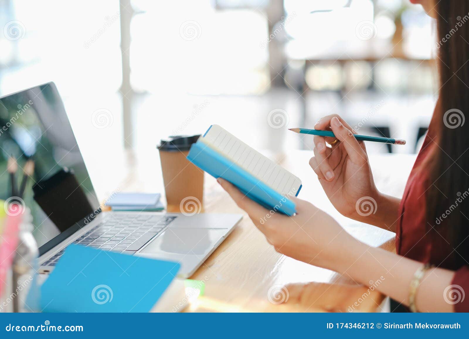 Close Up Female Hands with Pen Writing on Notebook Stock Photo - Image ...