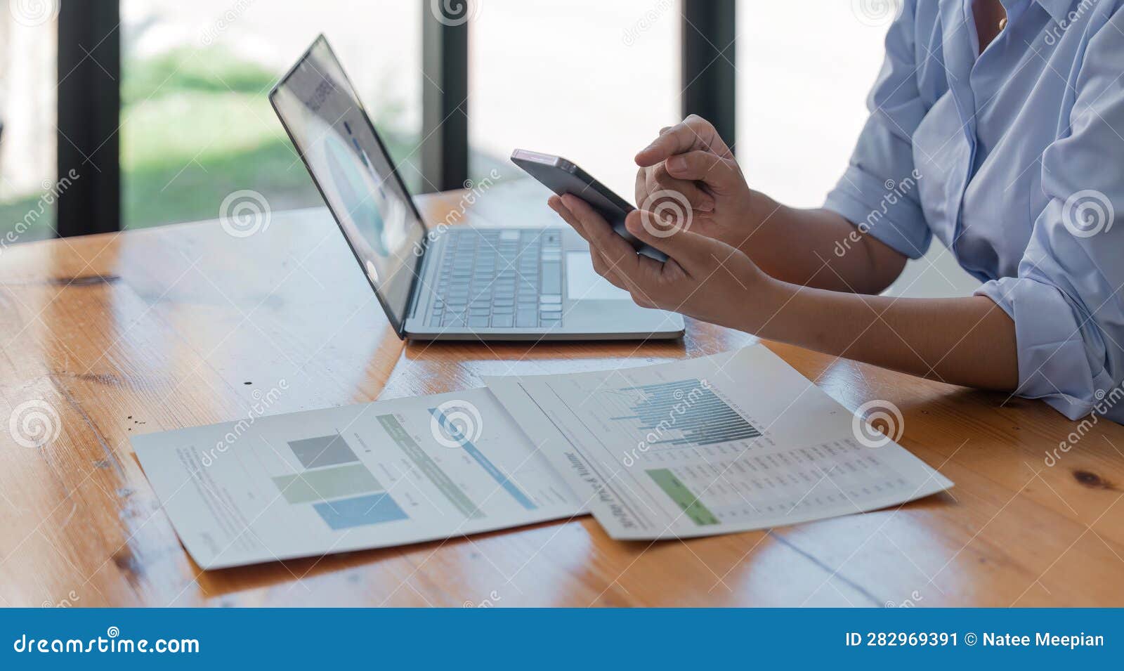 Close Up of Female Holding Smartphone Getting Message with Confirmation ...