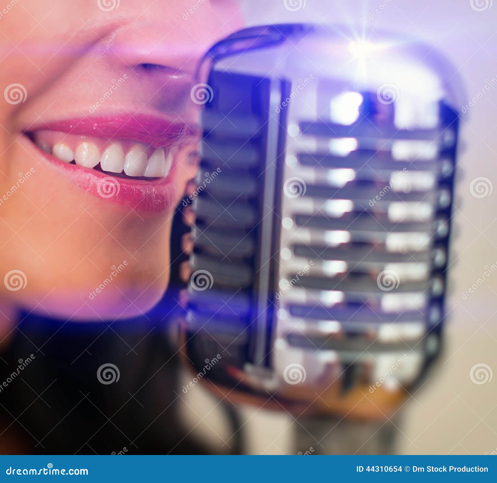 Close-up of Female Mouth Singing. Stock Photo - Image of performer ...