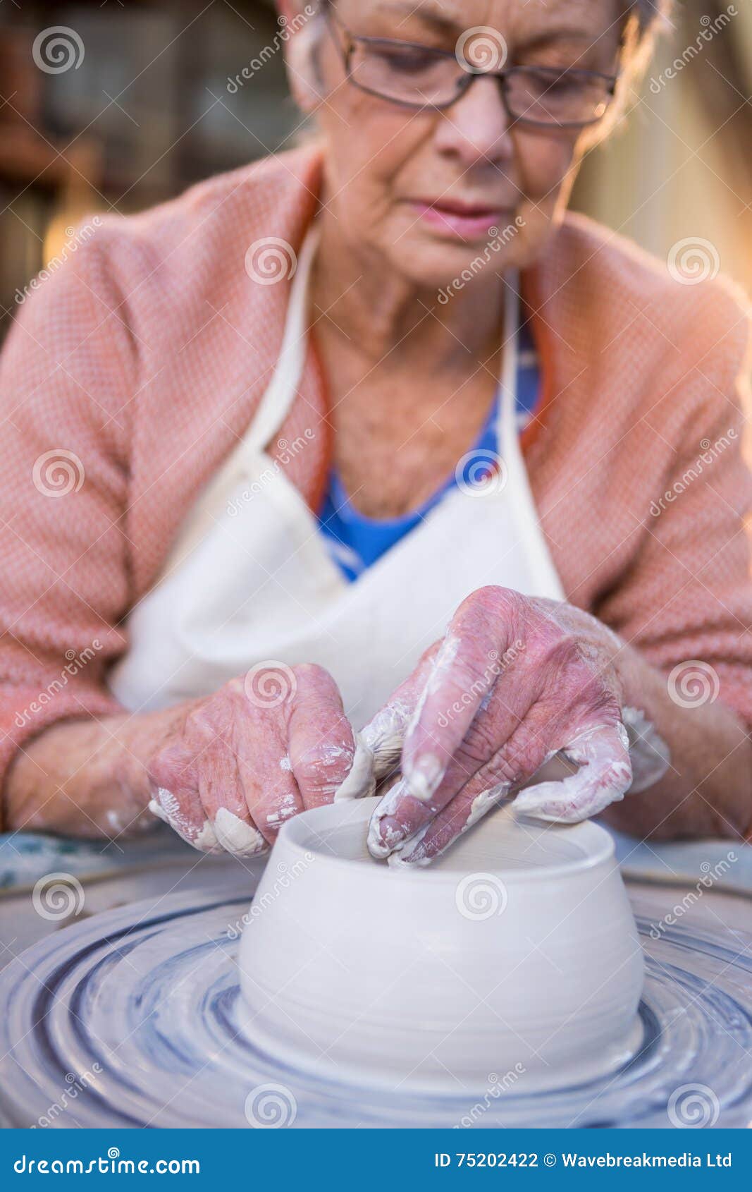 Close-up of Female Potter Making Pot Stock Photo - Image of expertise ...