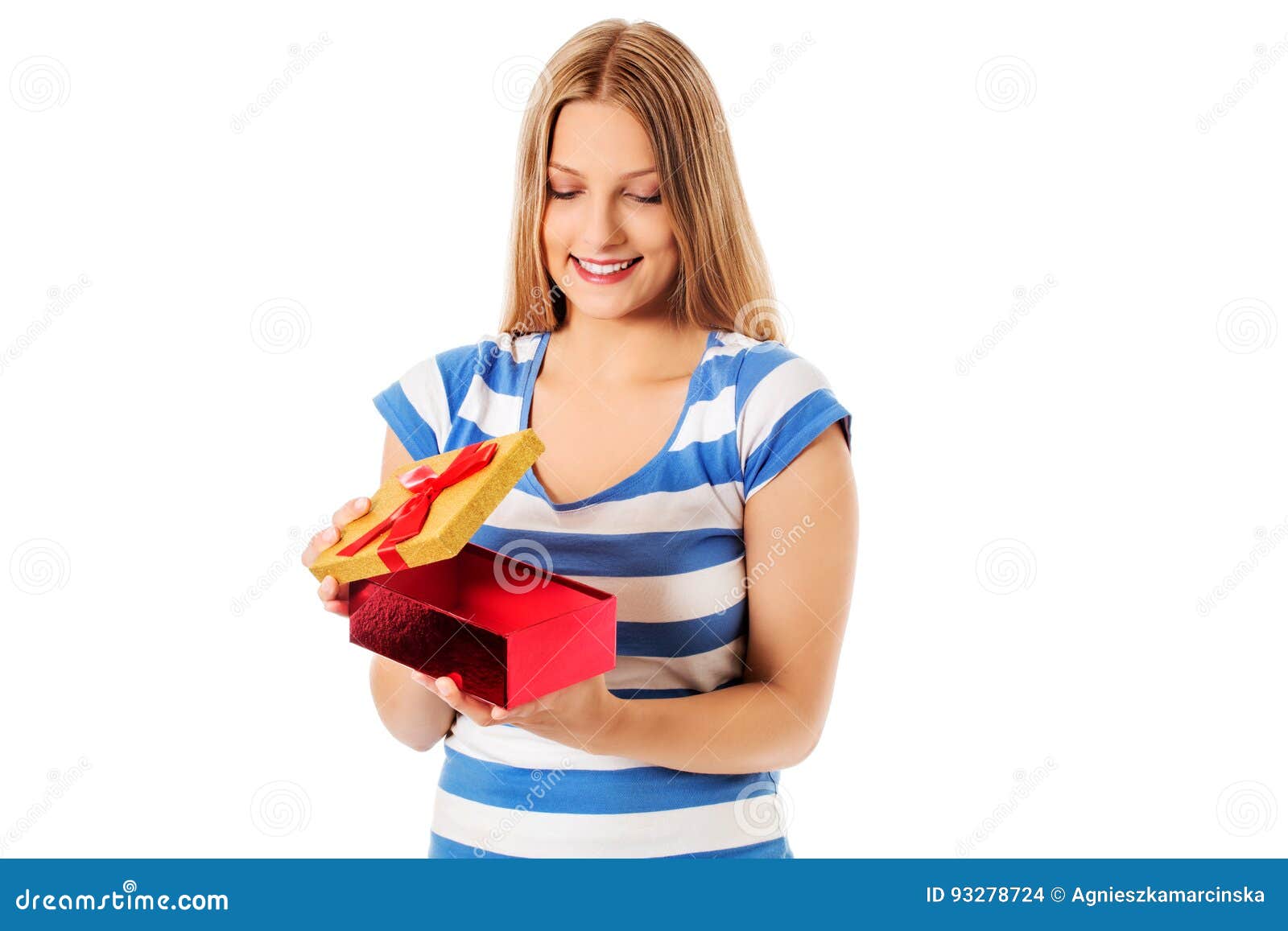 Close-up of Female Unpacking a Present Stock Photo - Image of christmas ...
