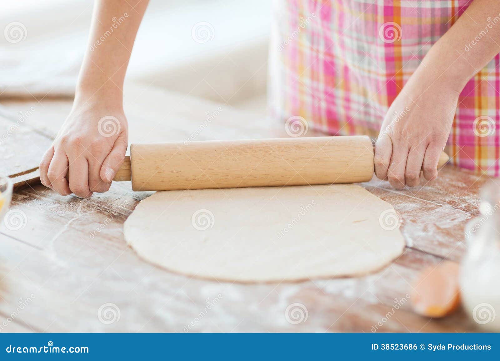 Close Up of Female Working with Rolling-pin Stock Photo - Image of home ...