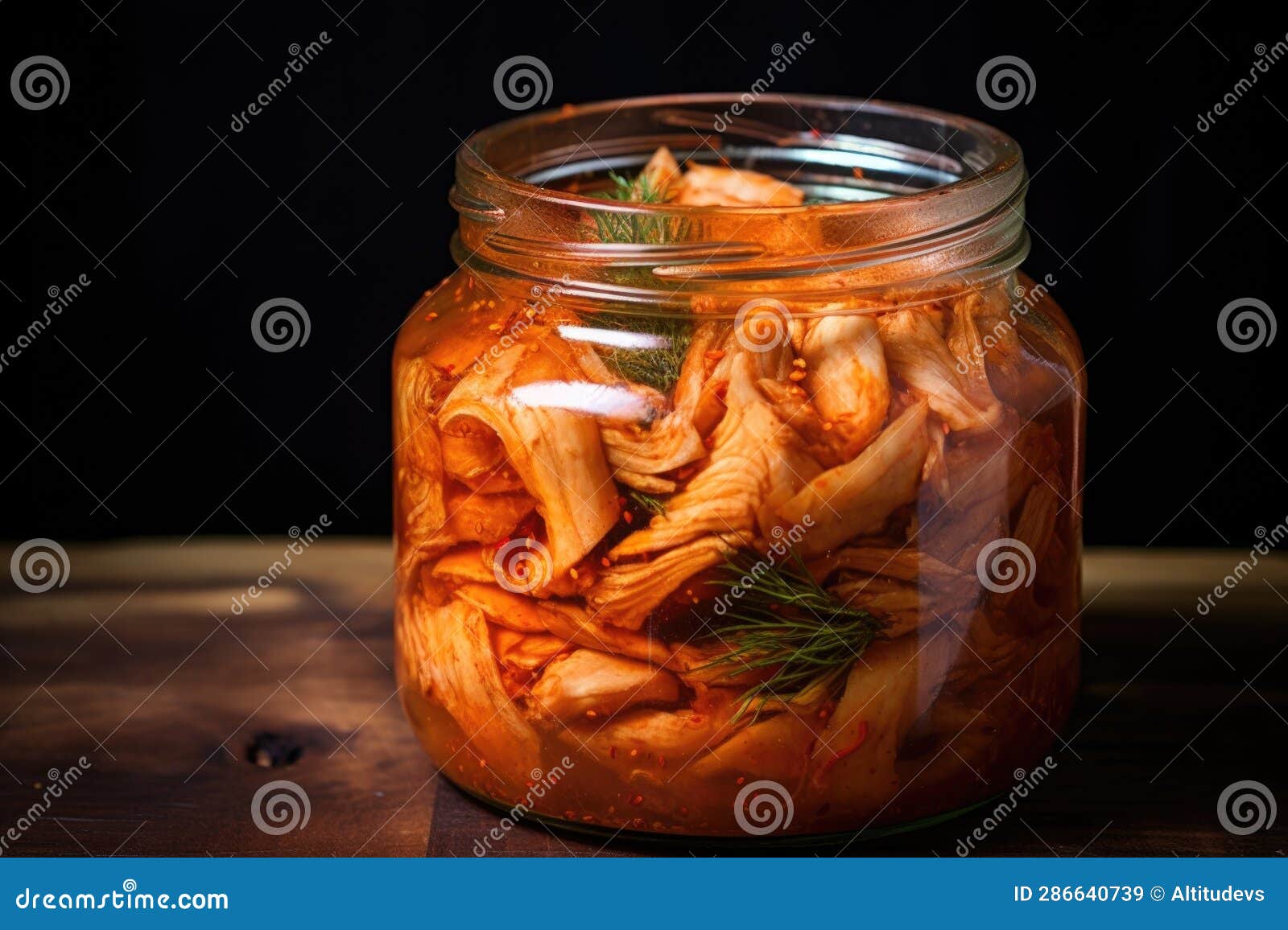 Close-up of Fermented Kimchi in a Glass Jar Stock Image - Image of ...