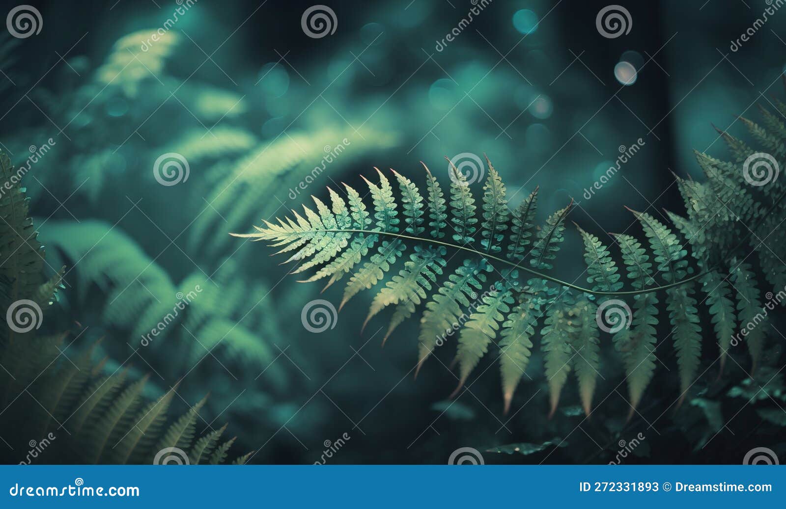 A Close Up of a Fern Leaf on a Dark Background Stock Illustration ...