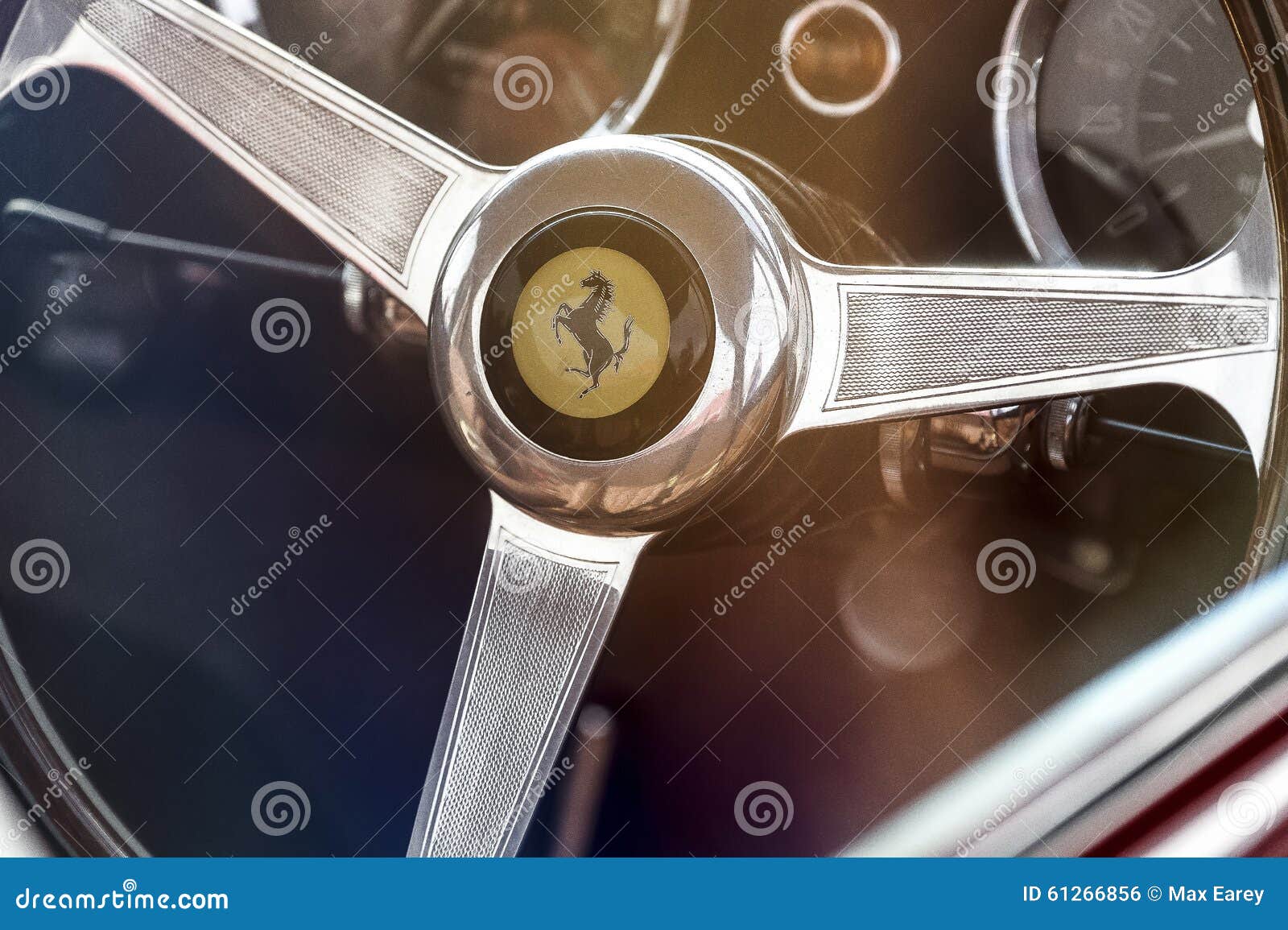 Close Up of Ferrari Steering Wheel Editorial Photo - Image of chrome ...