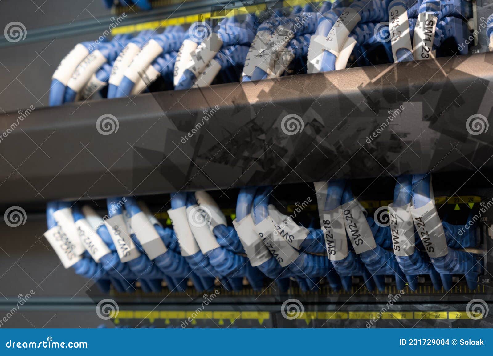 Close Up Fiber Optic in Server Room Stock Photo - Image of electricity ...