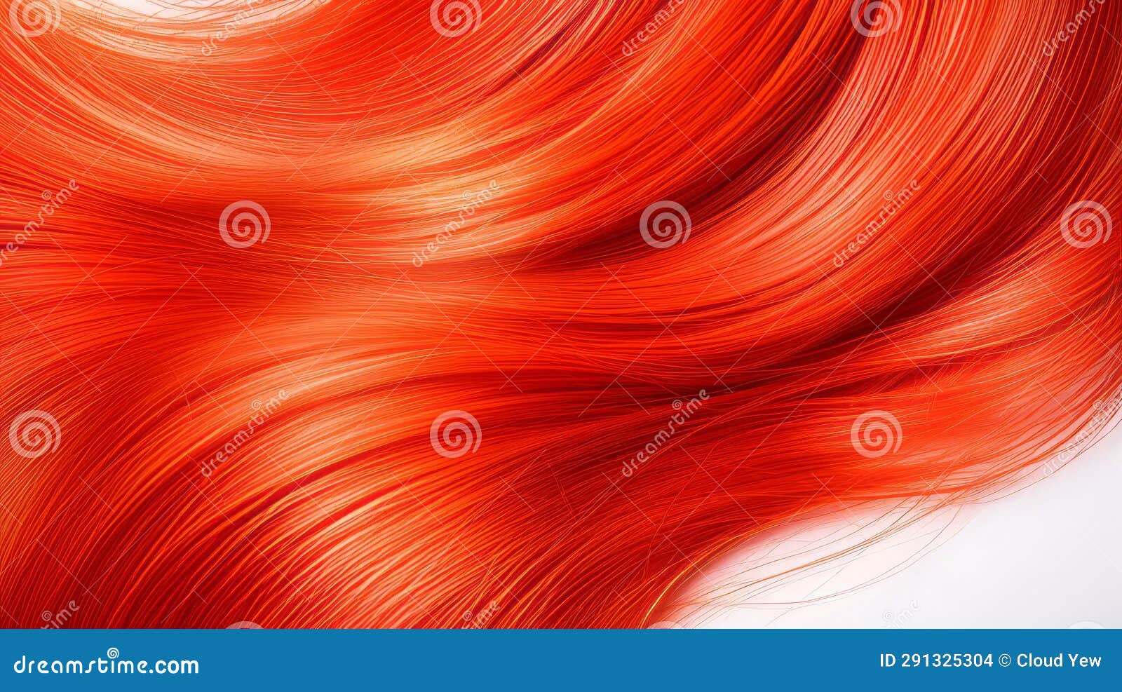 Close Up of Fiery Red Hair on White Backdrop Stock Illustration ...