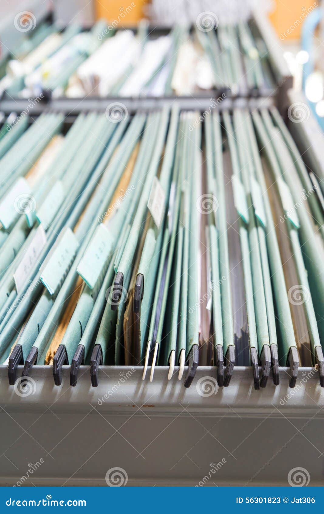 Close Up File Folders in a Filing Cabinet Stock Image - Image of ...