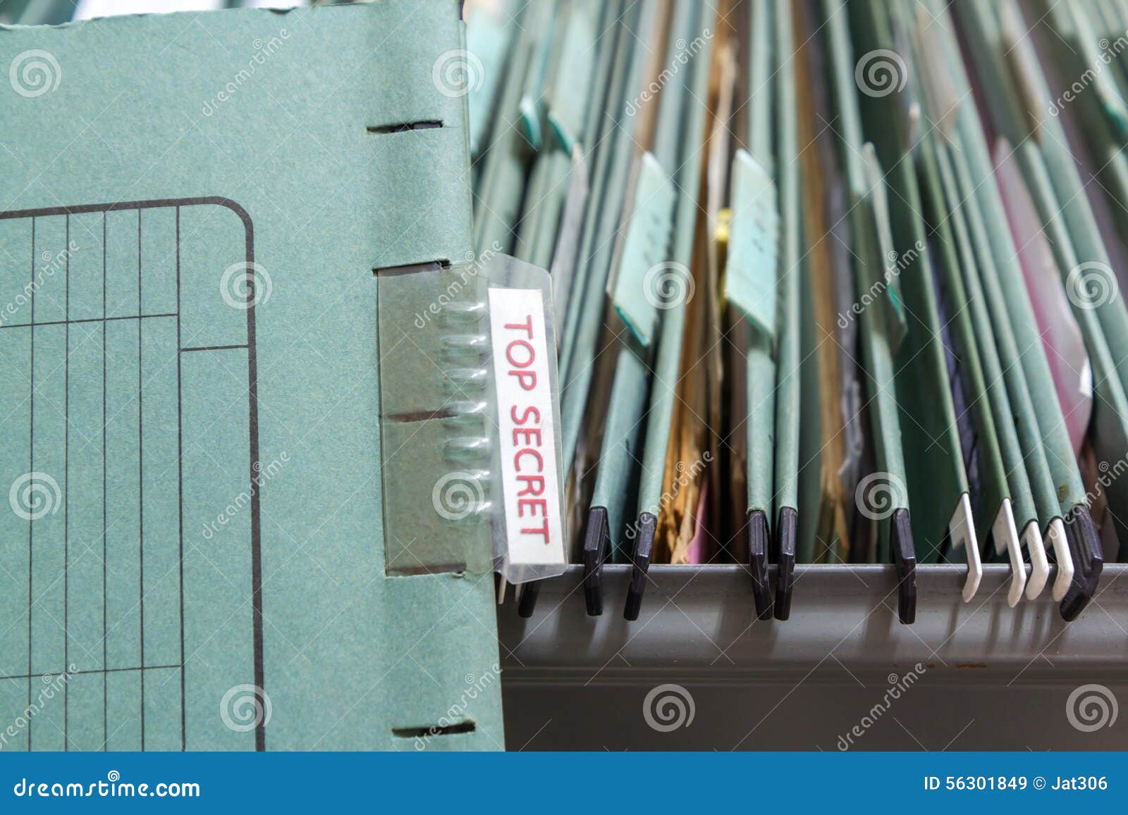 Close Up File Folders in a Filing Cabinet Stock Image - Image of ...